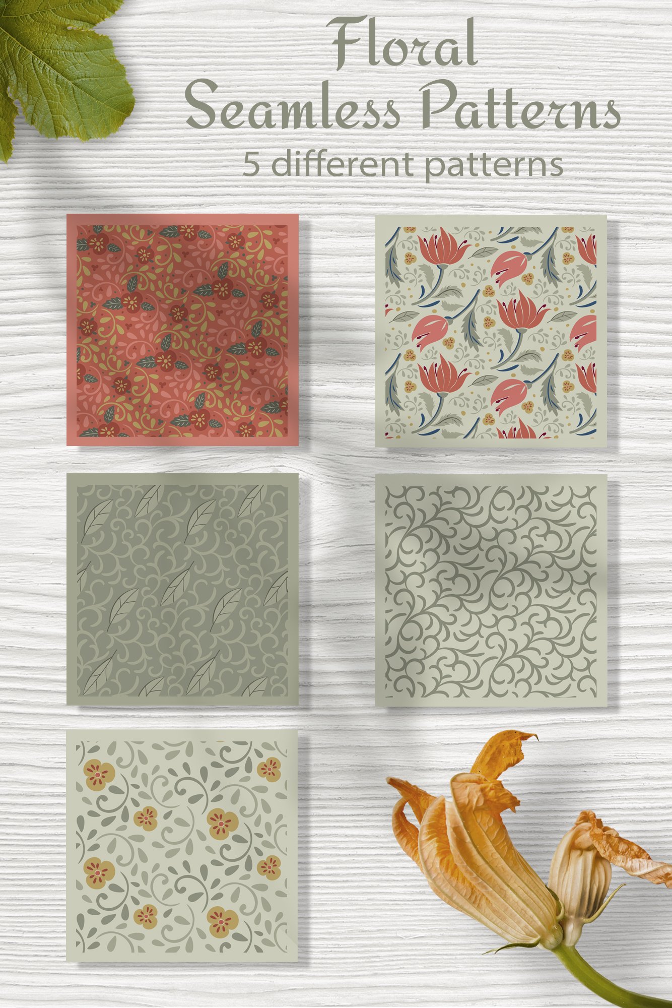 Floral seamless pattern. Swatches in eps 10, ai (1410471)