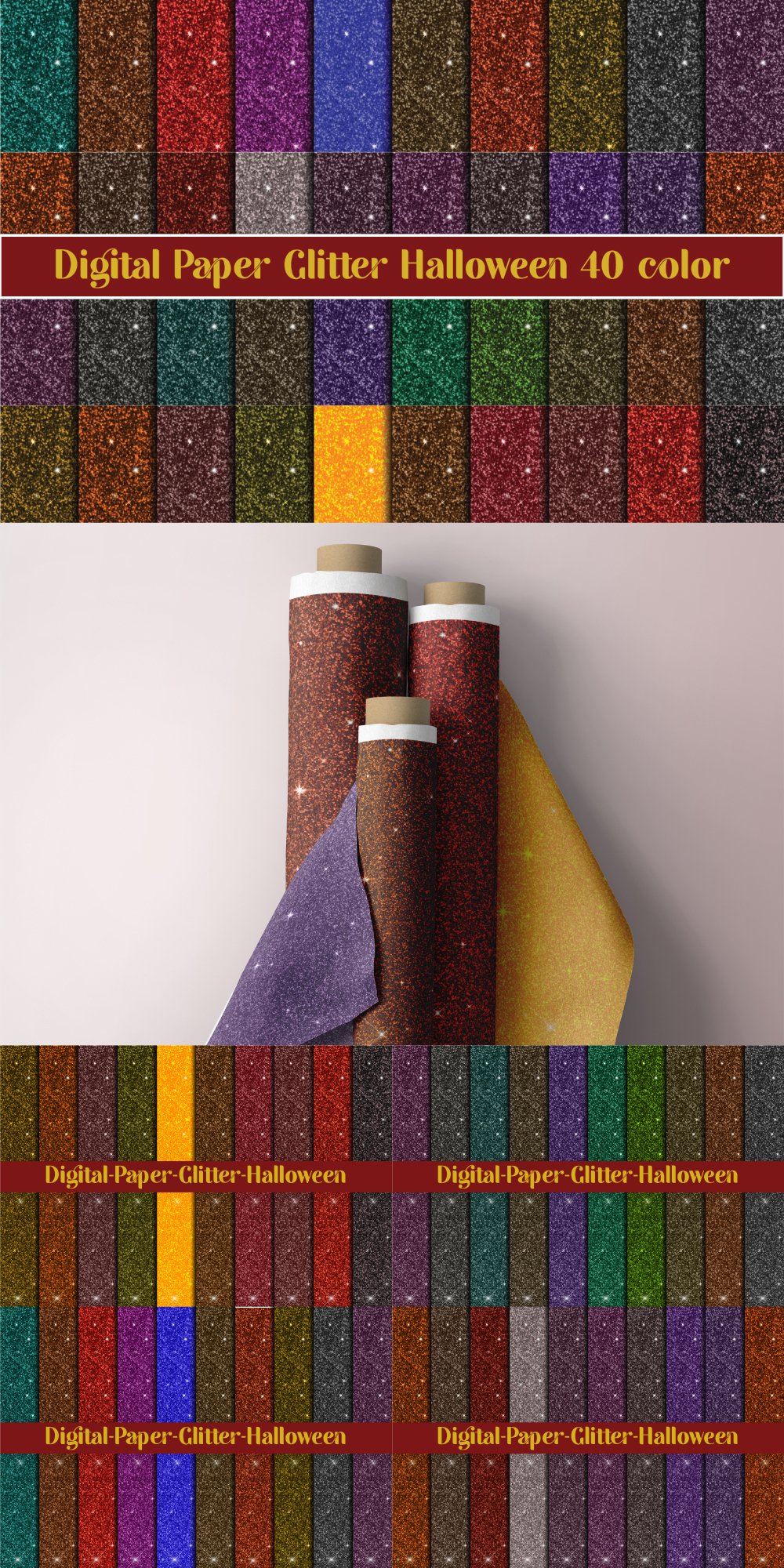 Digital Paper Glitter Halloween 40 color