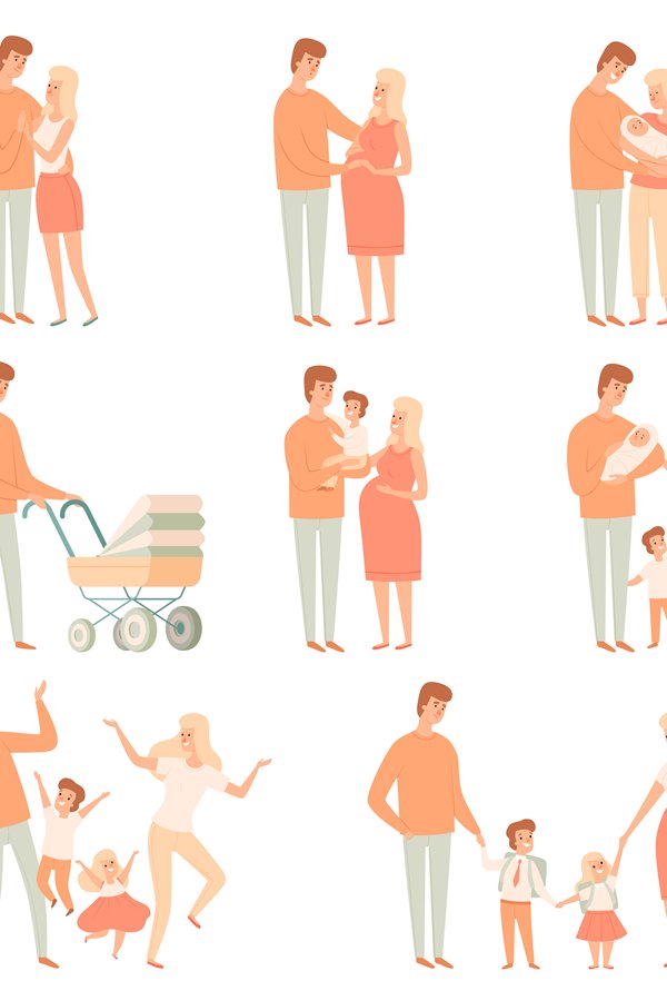 Family partners. Relationship happy parents mother father lo