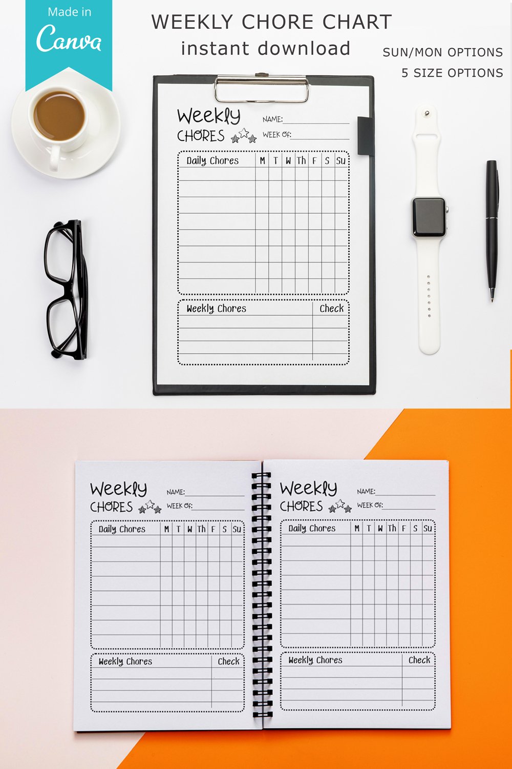 Weekly Chore Chart Printable for kids (2204220)