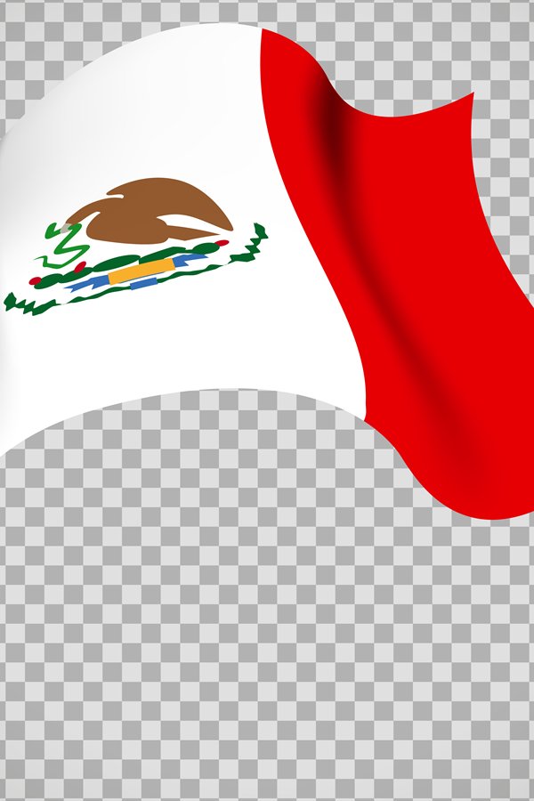 Mexico flag on transparent background