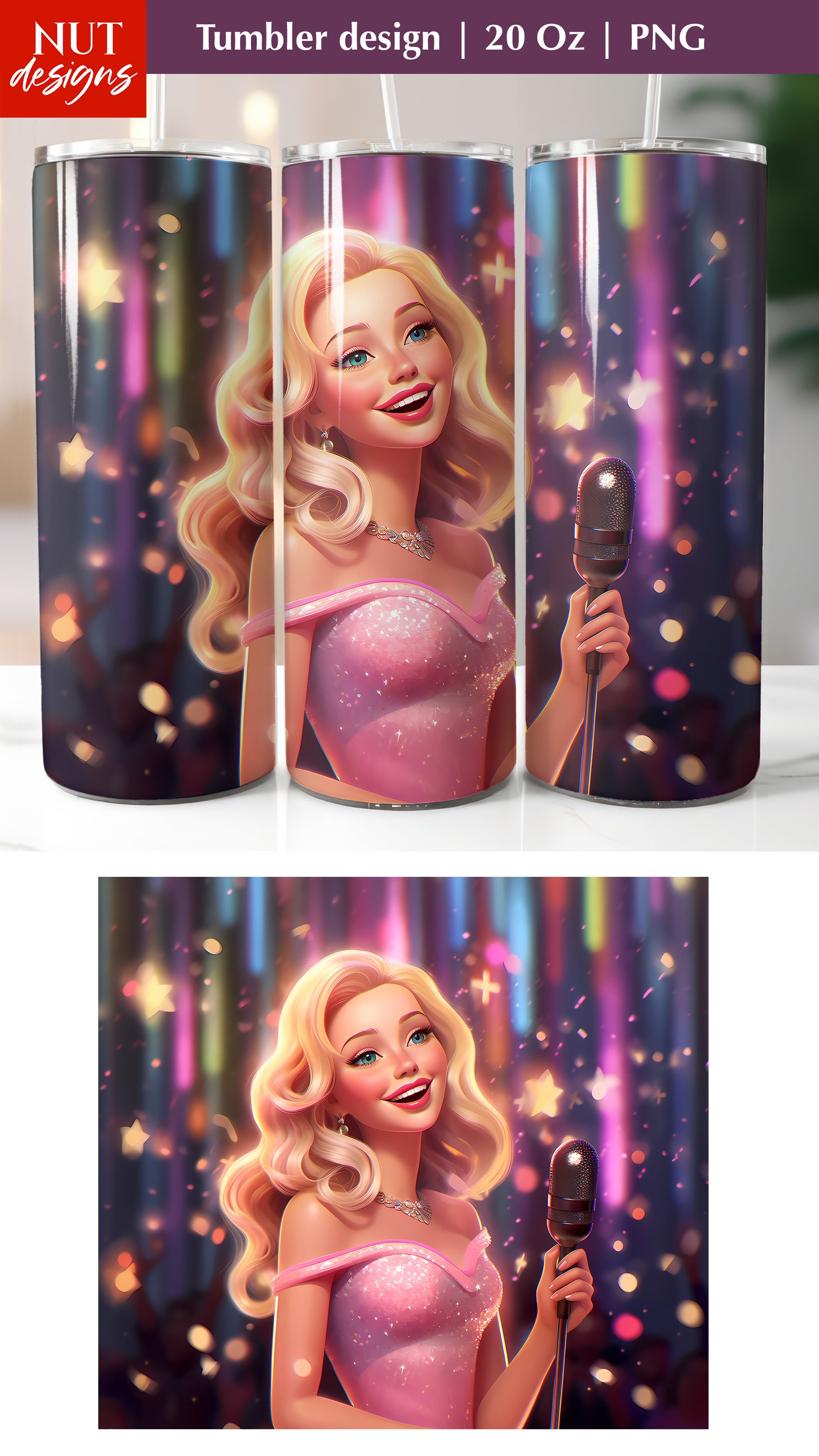Barbie core tumbler sublimation,Pink girl sublimation