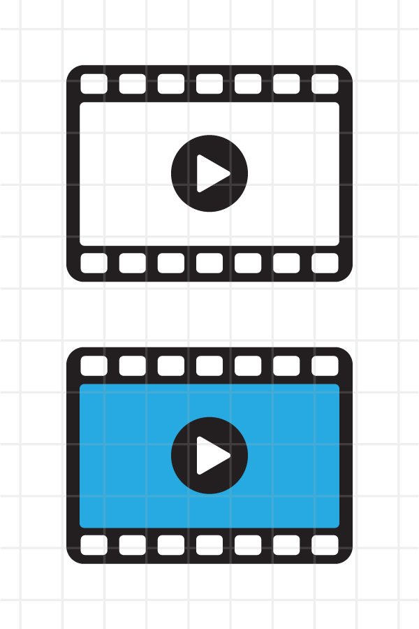 Play video icon vector. Movie icon vector illustration.