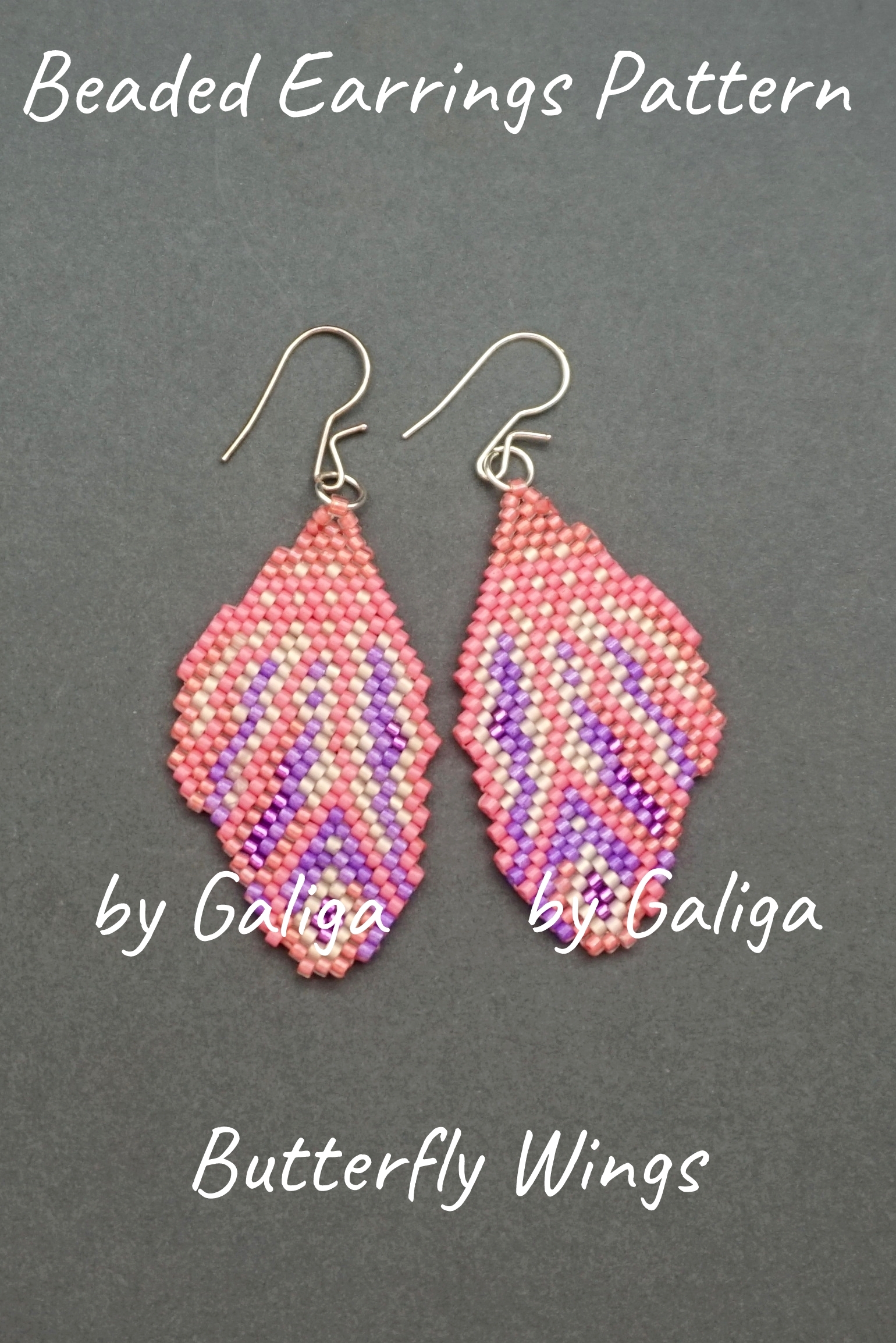 Beaded Earrings Pattern, Soft Pink Butterfly Seed Bead DIY
