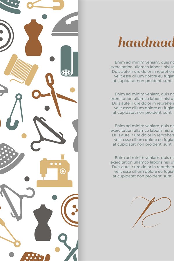 Handmade, handcraft, sewing banner design