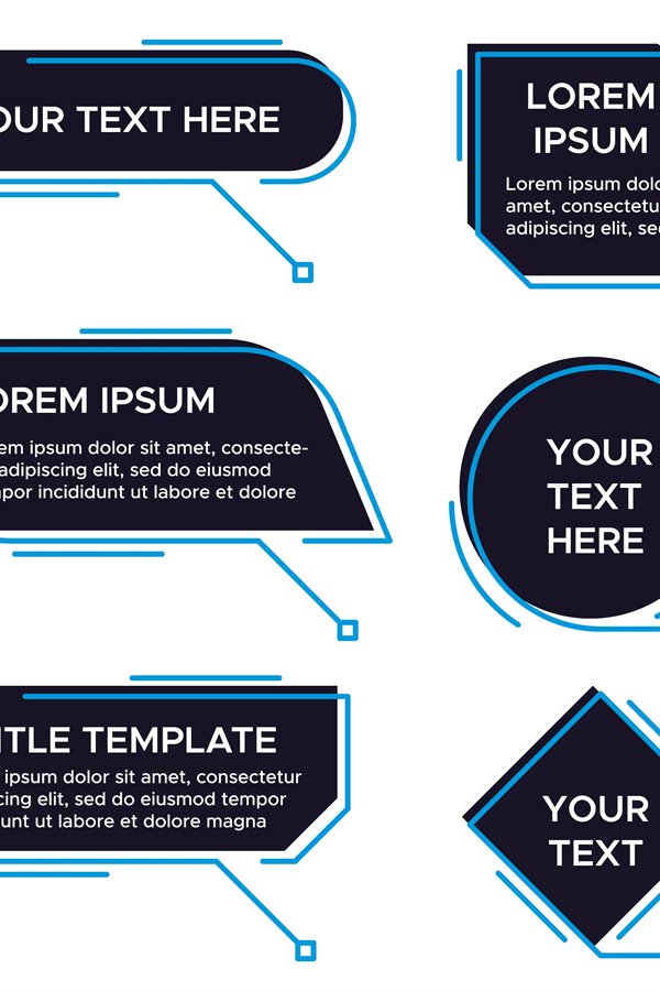 Callouts titles banner. Futuristic callouts template, digita