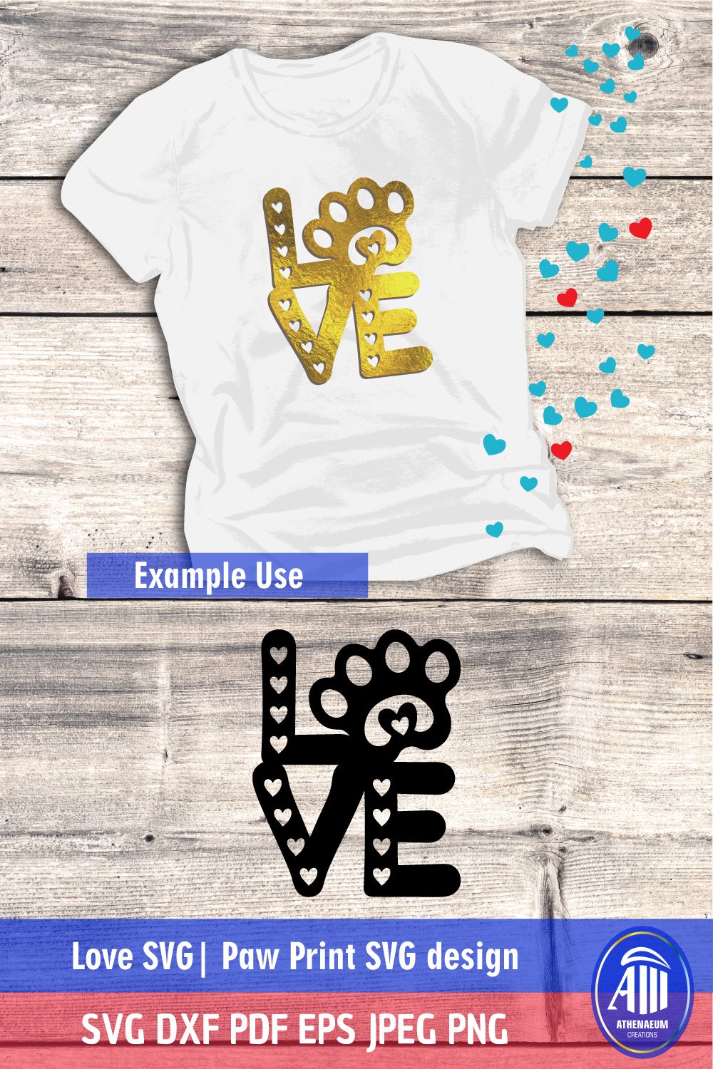 Love SVG| Paw Print SVG| Animal lover cut files