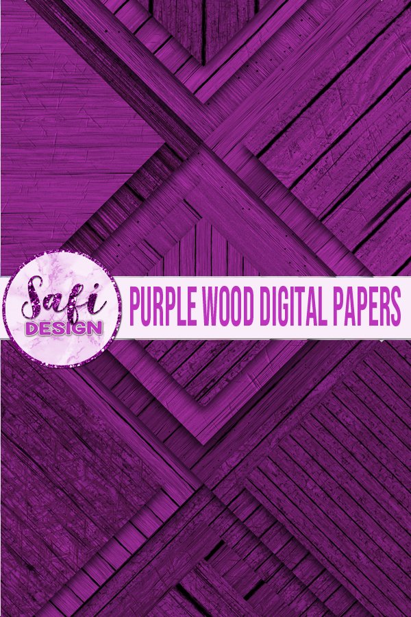 Purple Rustic Wood Digital Paper Backgrounds