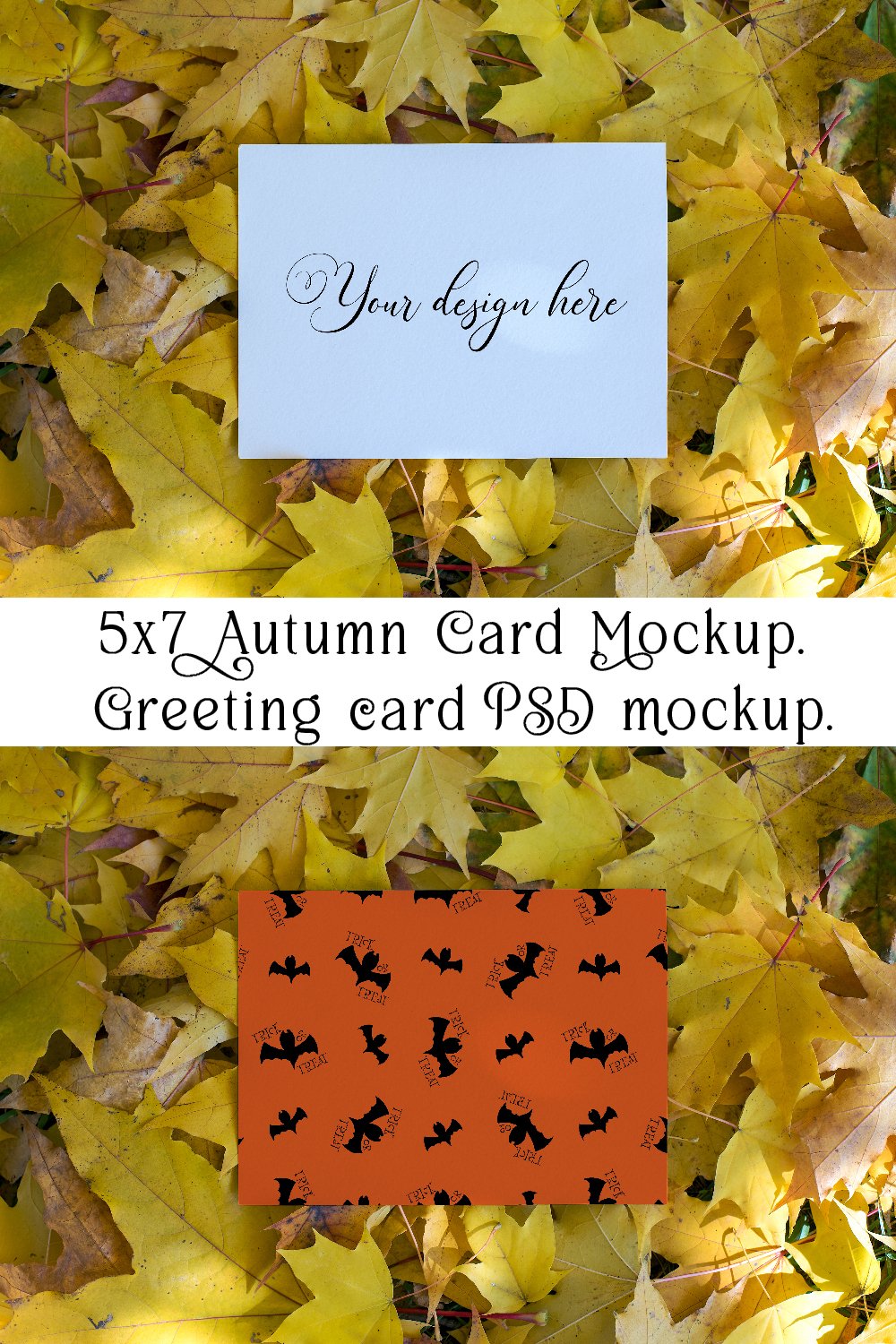 5x7 Autumn Card Mockup. Fall Mockup. Greeting card mockup