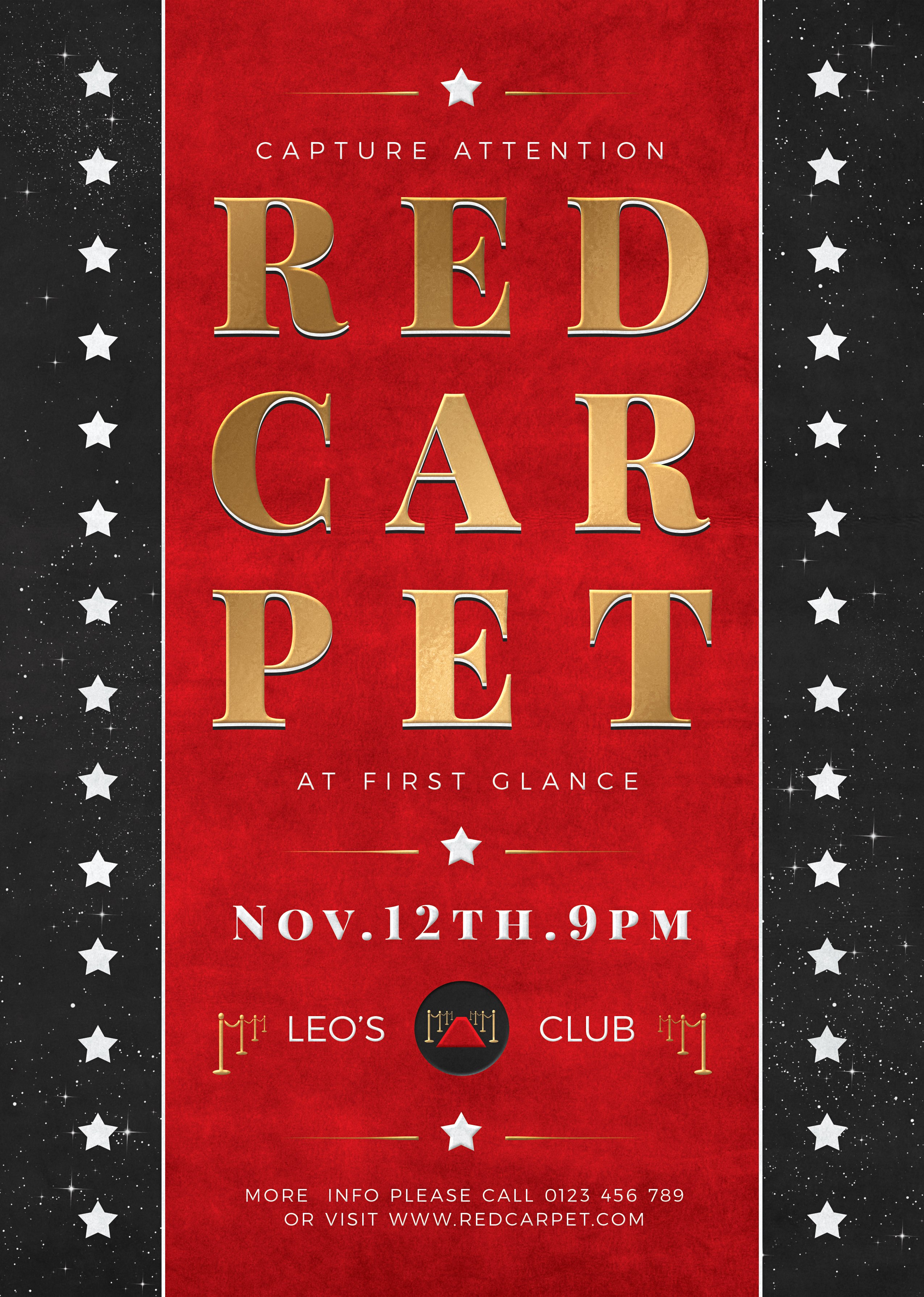 Red Carpet Flyer PSD Design Template