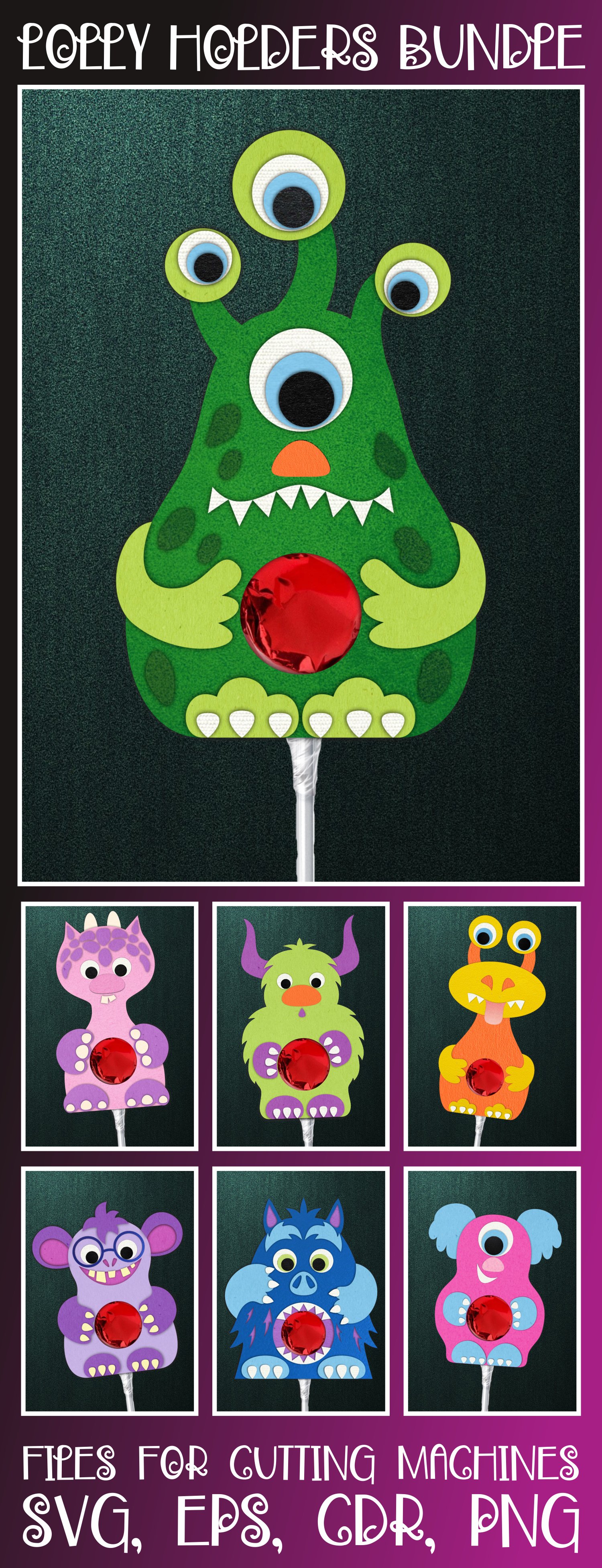 Funny Monsters | Lollipop Holders Bundle