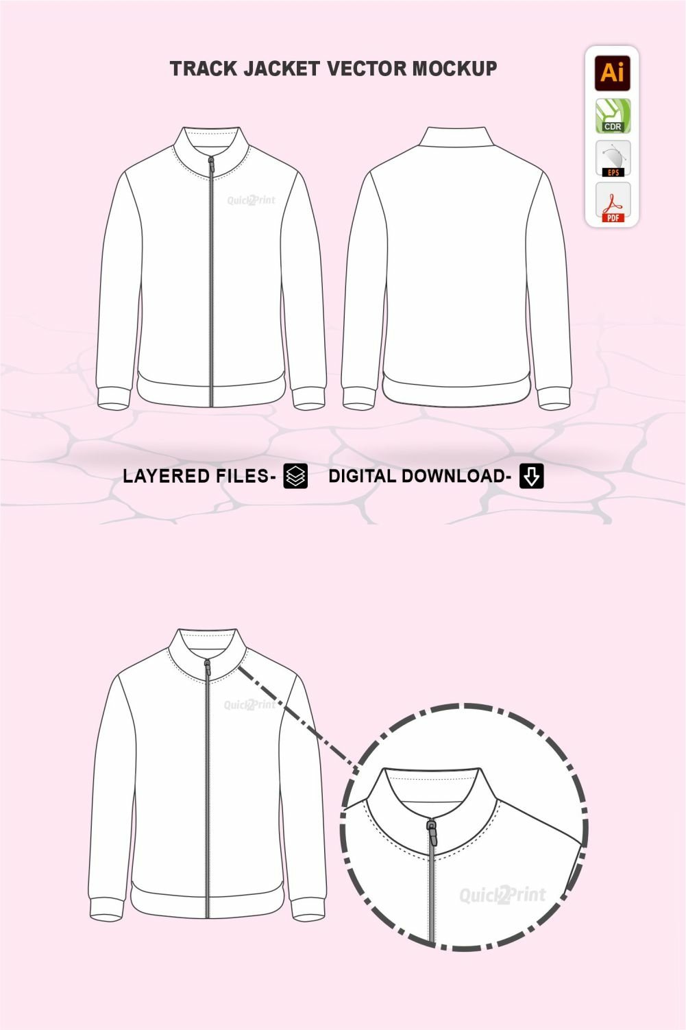 Track jacket Vector mockup - Track jacket vector Template