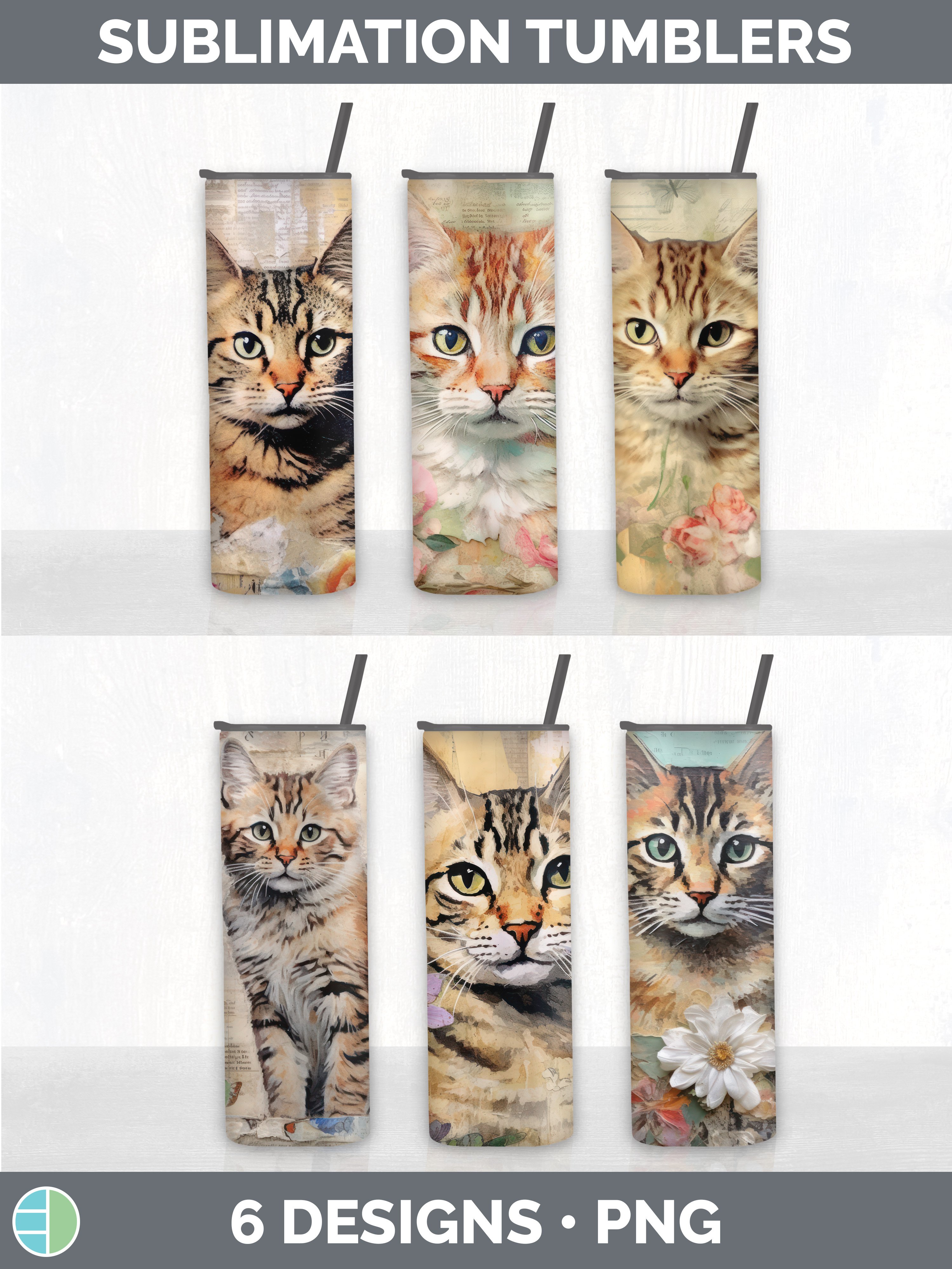 Vintage Angora Cat Tumbler | Sublimation 20 oz Skinny Tumble