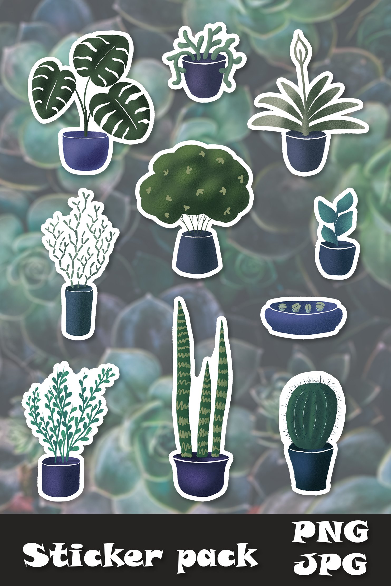 Plant stickers planner, aesthetic sticker bundle, (1294810)