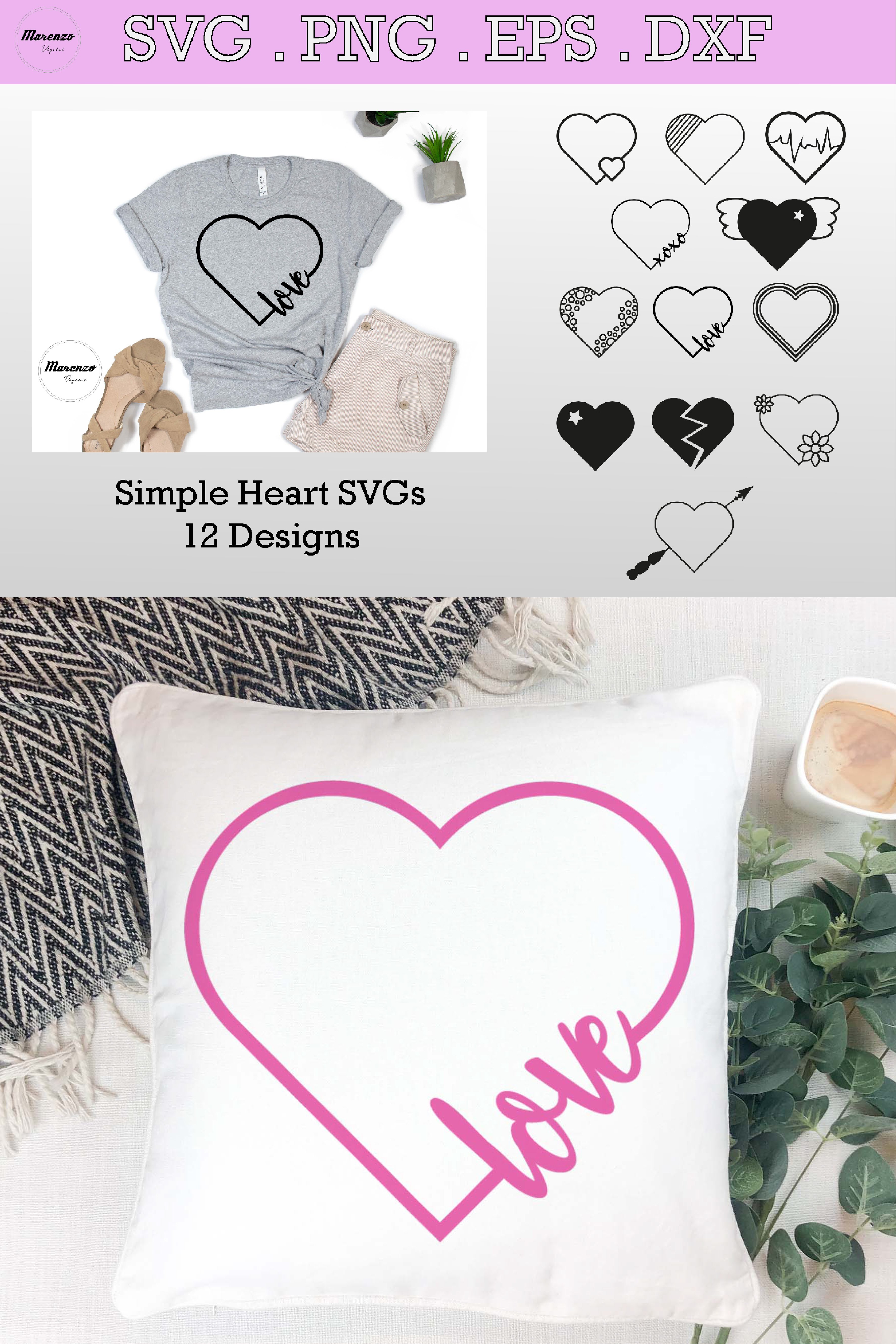 Simple Heart SVG PNG EPS DXF