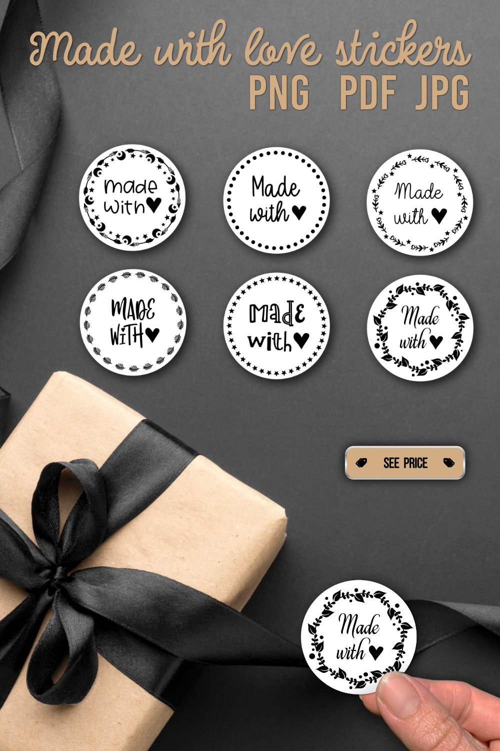 Made with love stickers - clipart