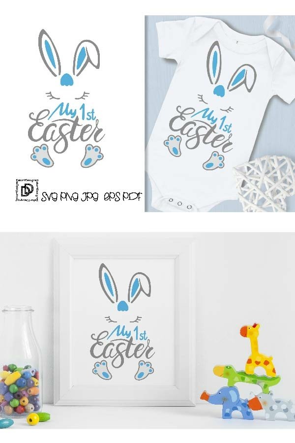 My First Easter SVG Easter Bunny Boy Easter SVG Cutting File