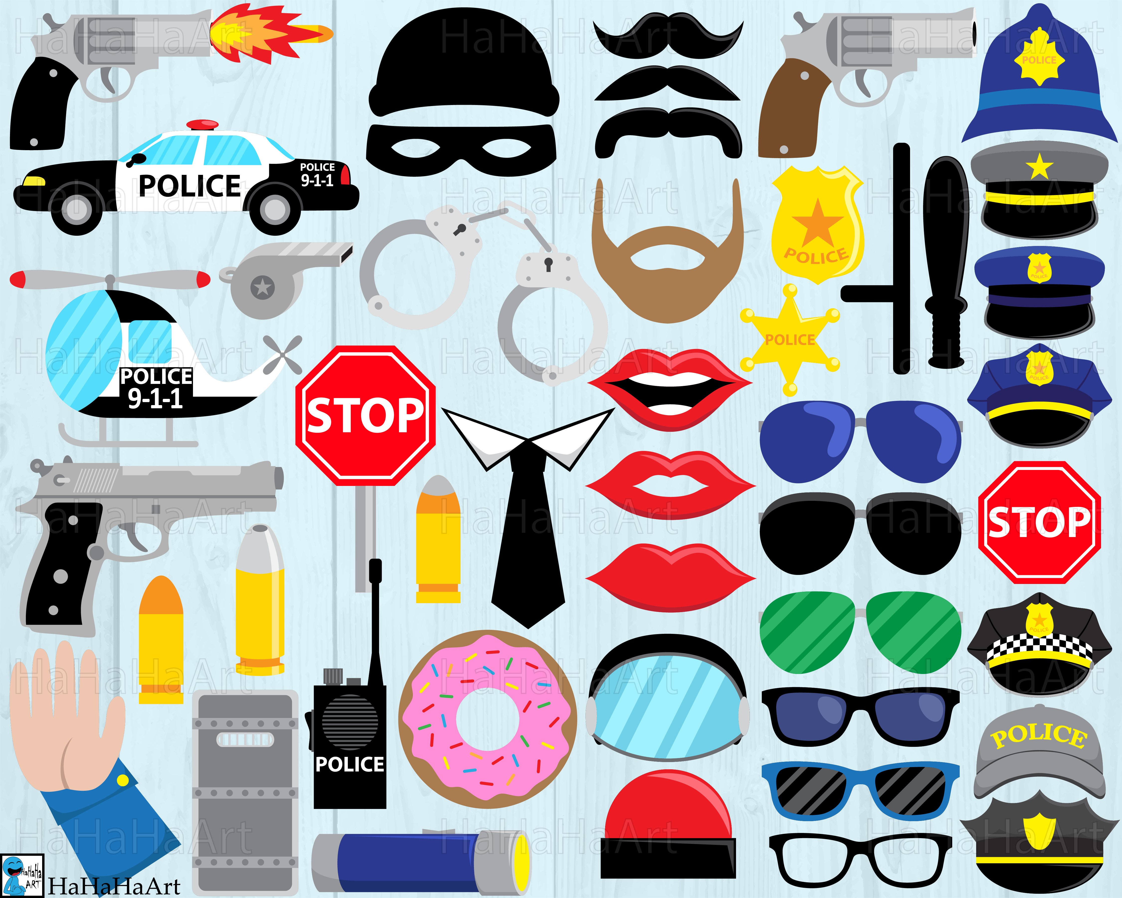 Fun Police Props - Clip art / Cutting Files 1492c