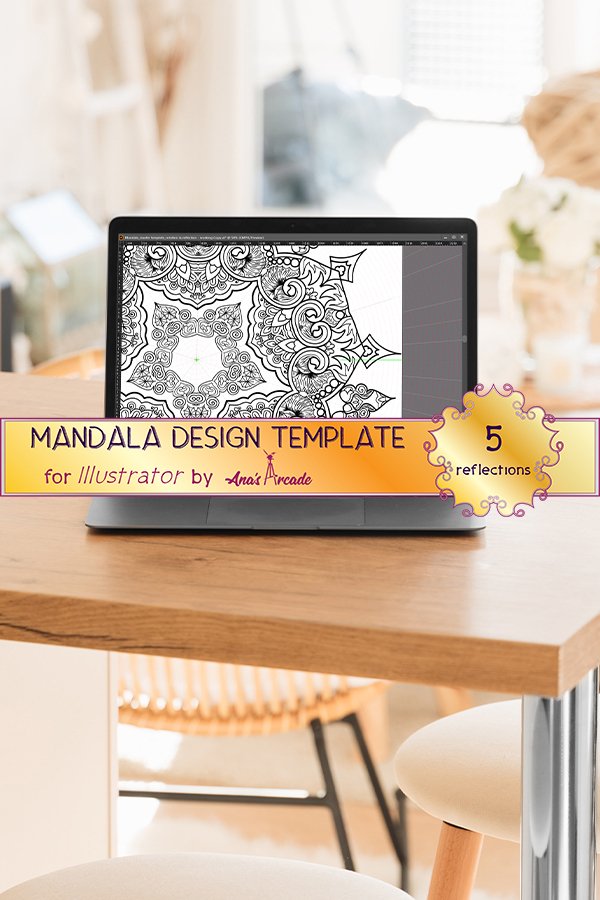 Mandala Design Template_5 Reflections for Adobe (1184620)
