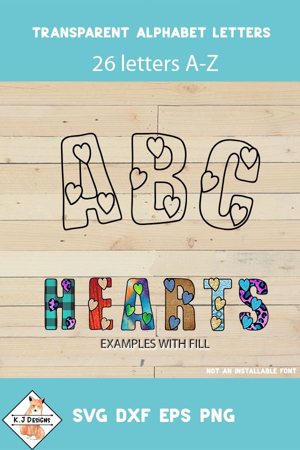 Transparent Alphabet Lettets SVG | Valentine Designs