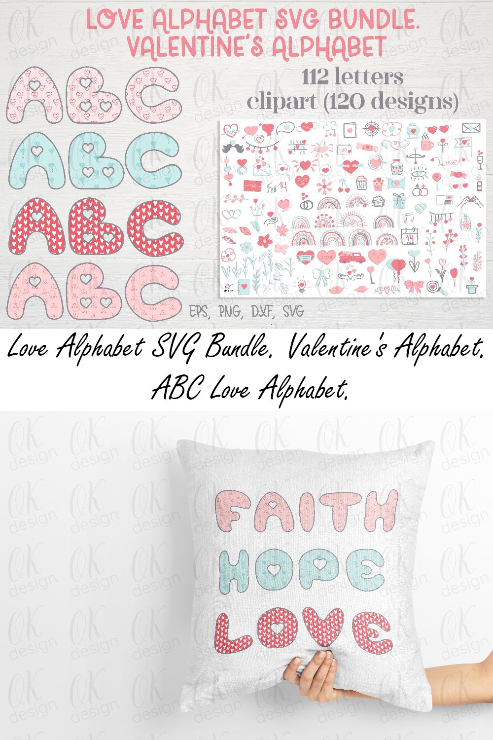 Love Alphabet SVG Bundle. Valentine's Alphabet. ABC Love Alp