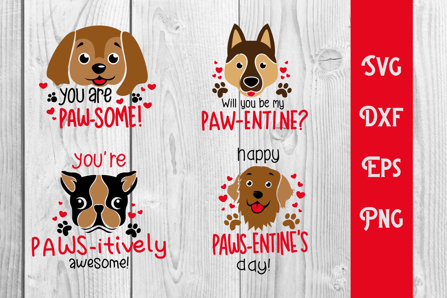 Paw Valentines day, dog valentines
