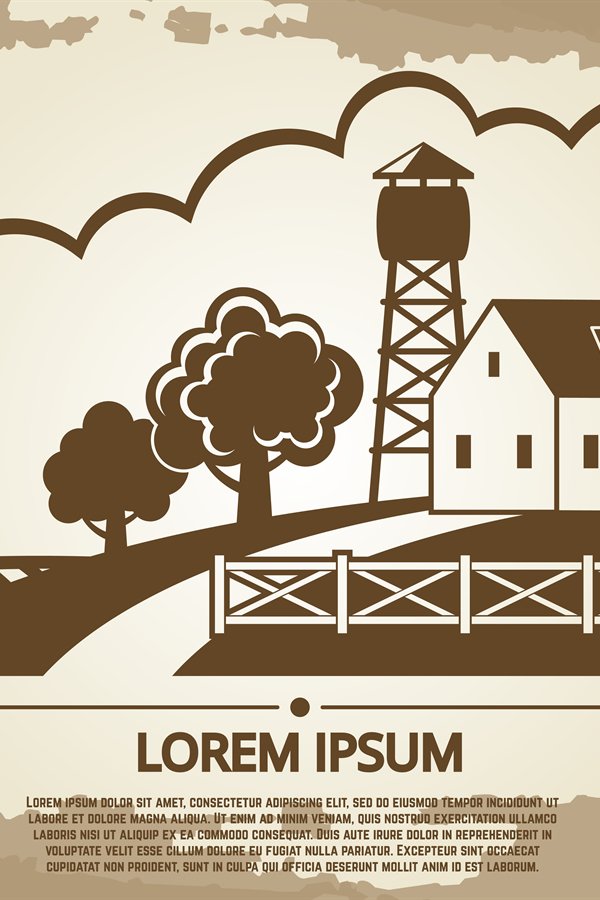 Grunge farm background farm house