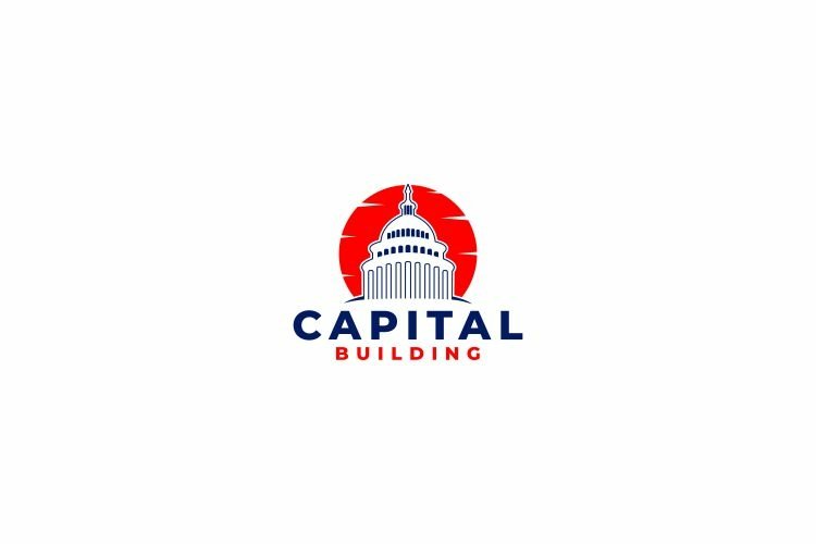Capital Building Logo Design Vector