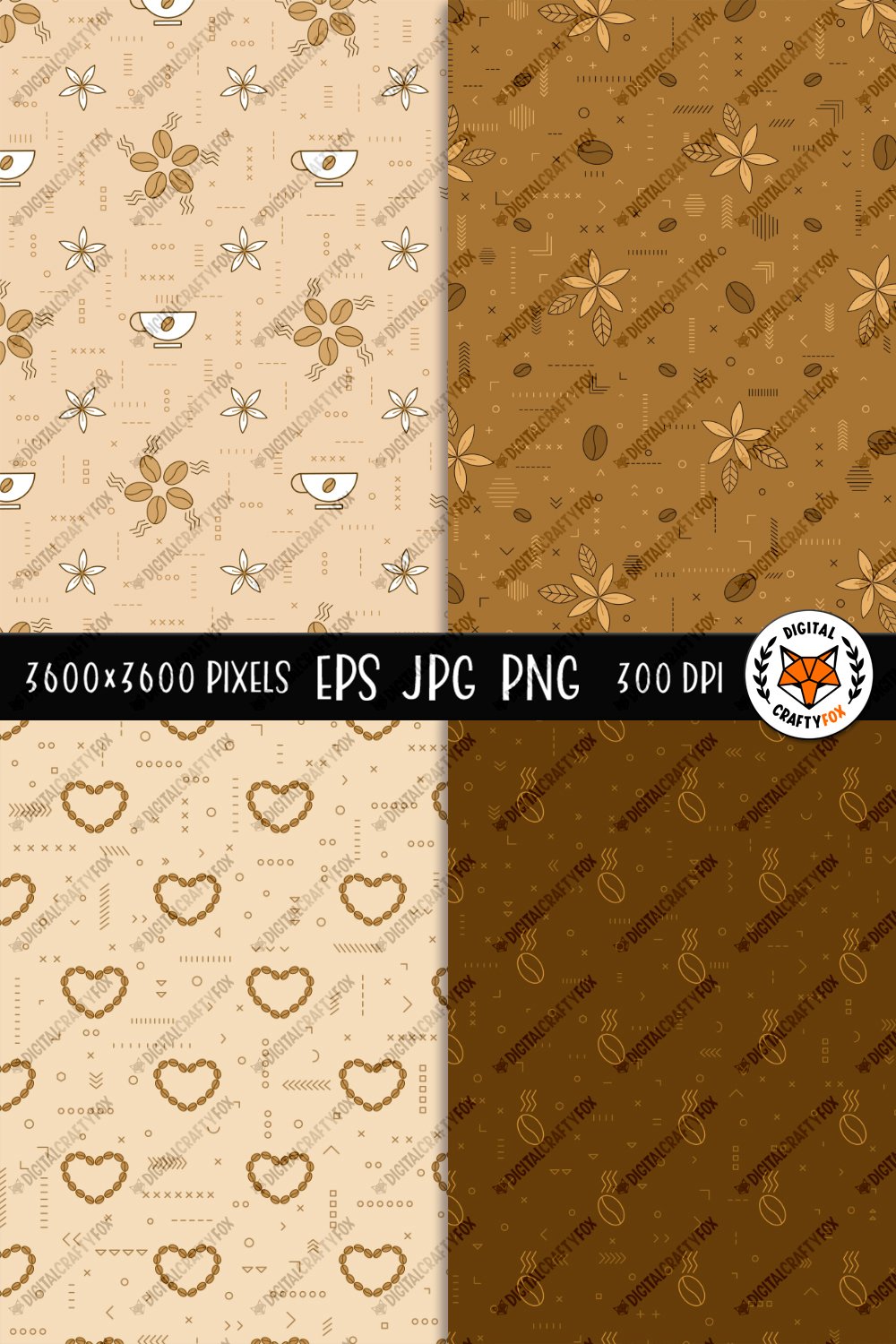 Coffee Seamless Patterns, Coffee Scrapbooking Paper