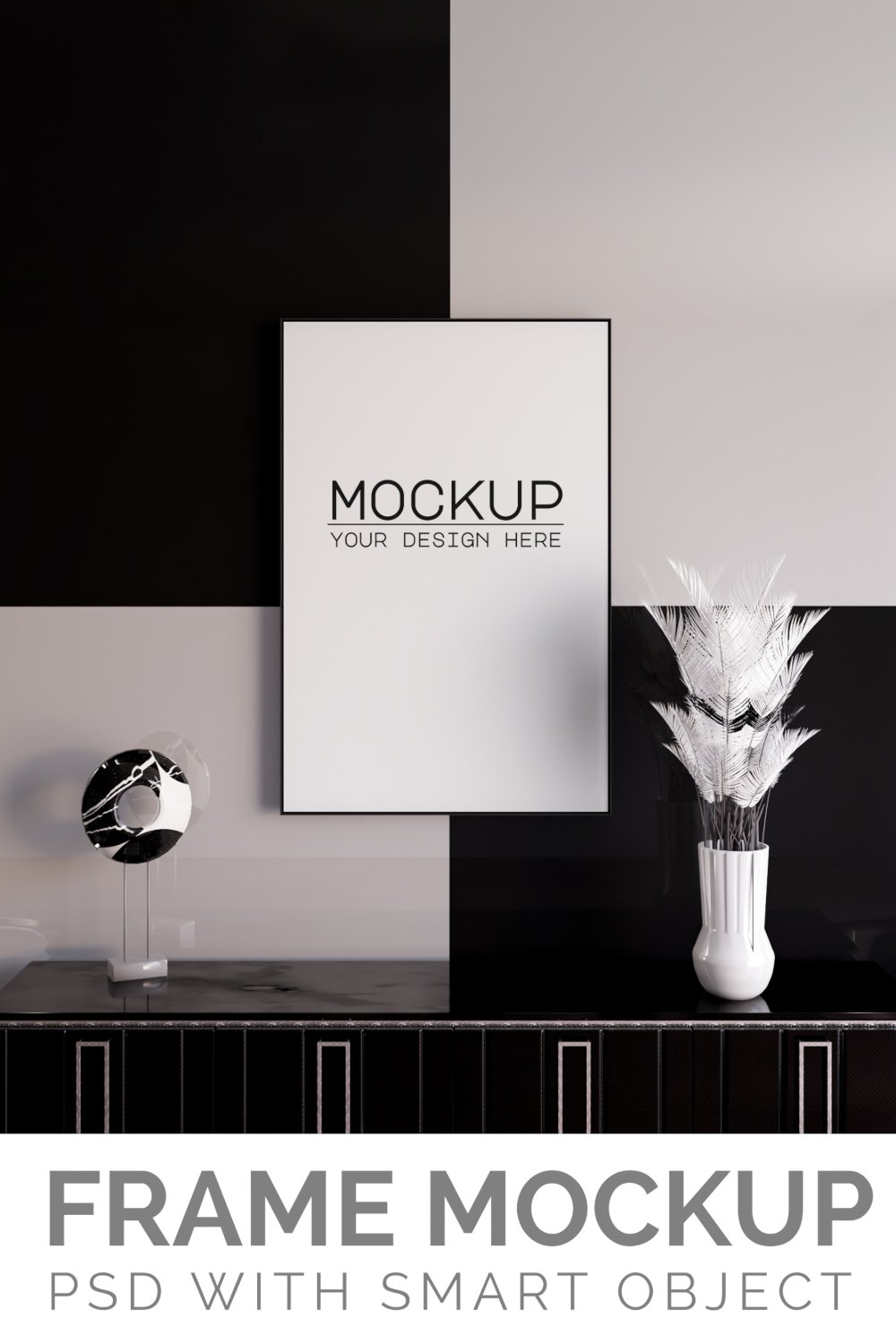 Poster frame realistic mockup - PSD with smart (2488441)