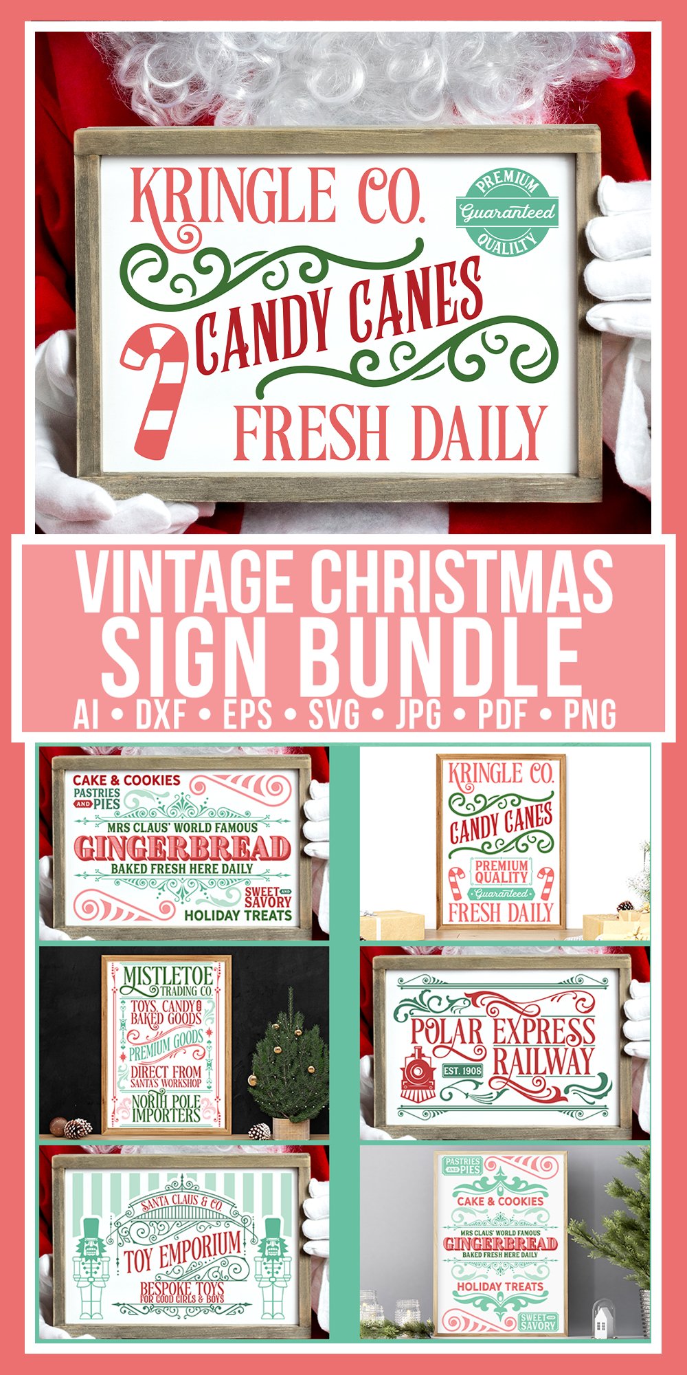Vintage Christmas Sign Bundle