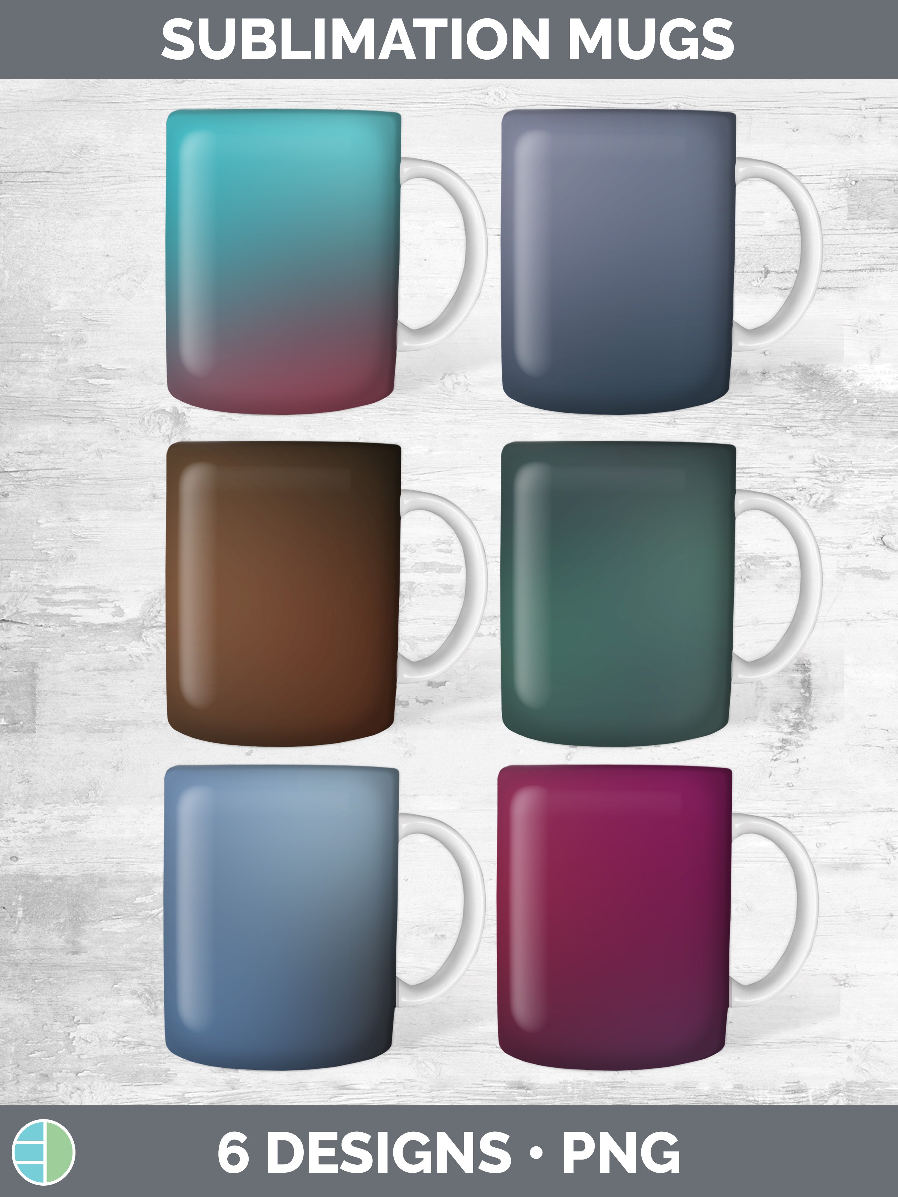 Ombre Mug Sublimation | Coffee Cup Background PNG