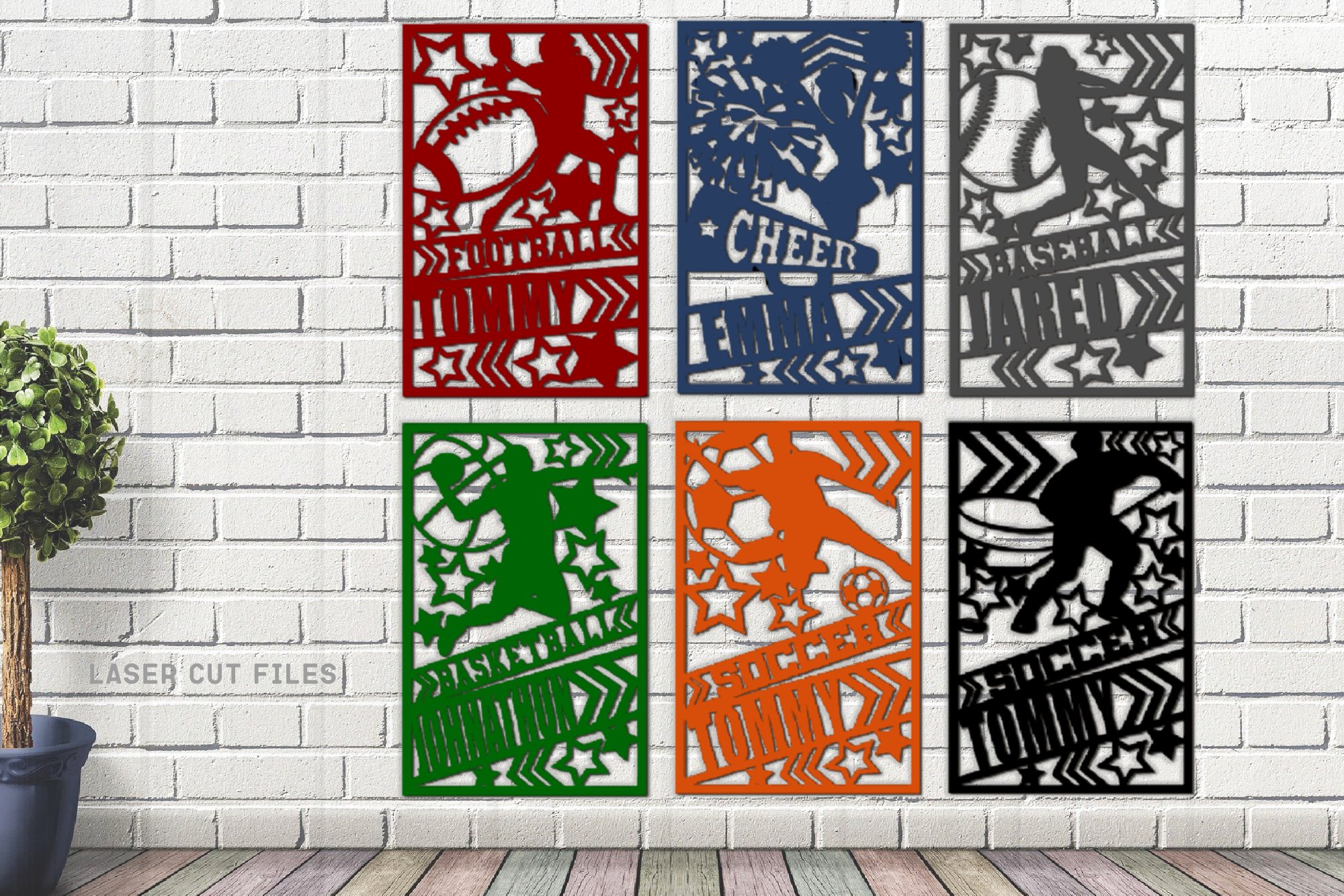 Monogram Sports SVG Bundle | Sports Sign Laser Cut Files