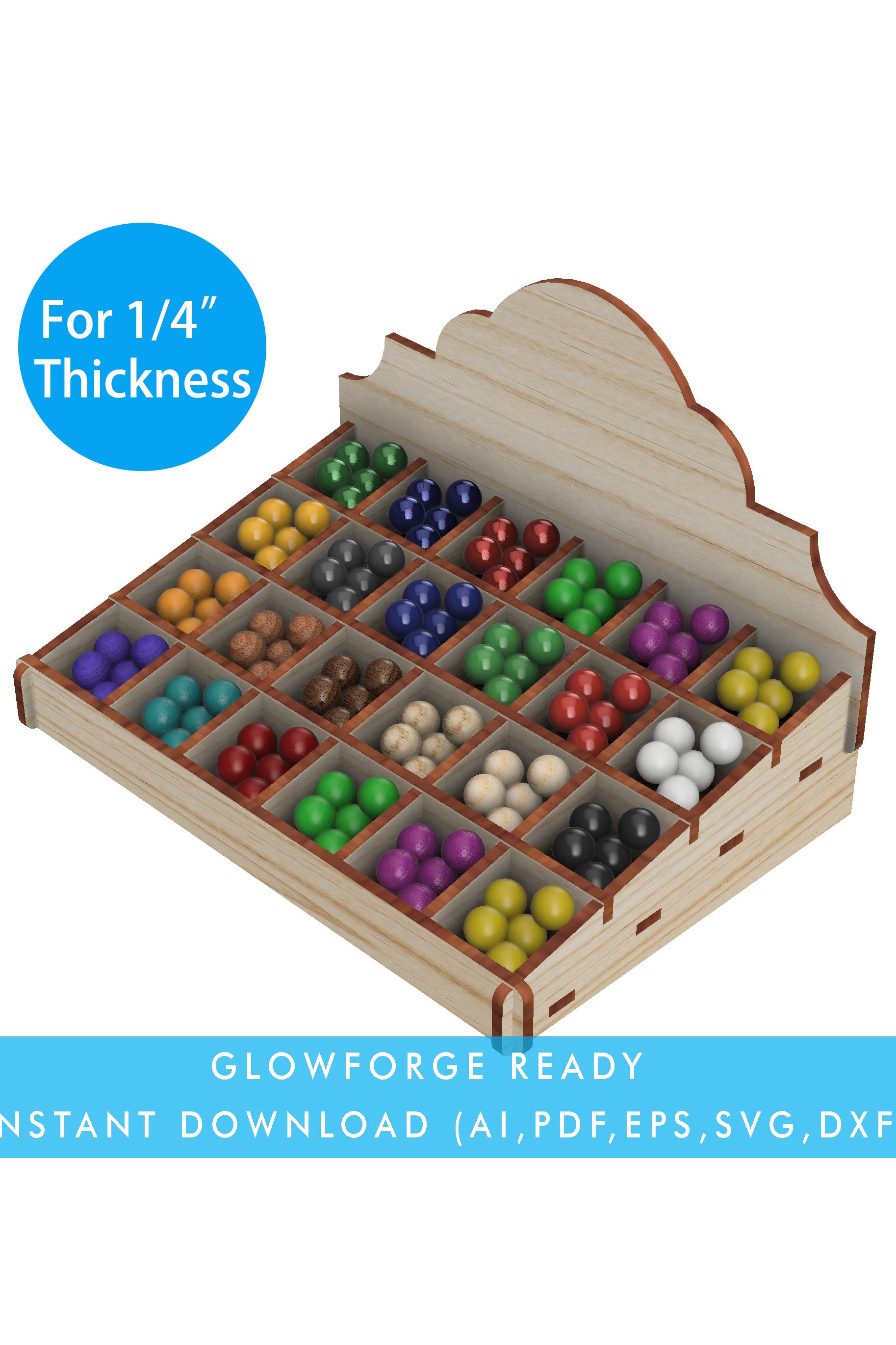 2"x2" 24 grids Countertop Retail Display Bead Storage Box