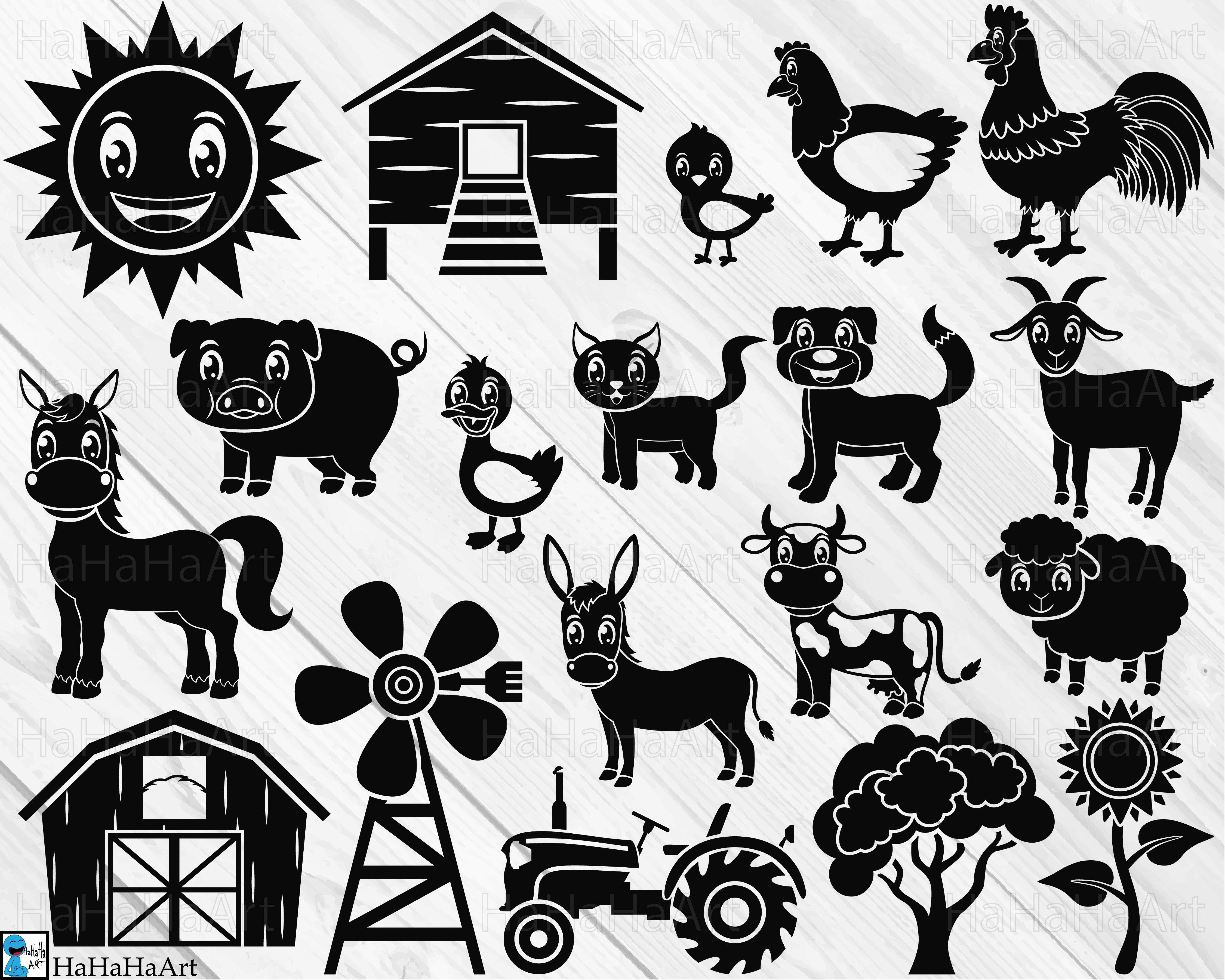 Farm Animals Design - Clip art / Cutting Files (1023146)