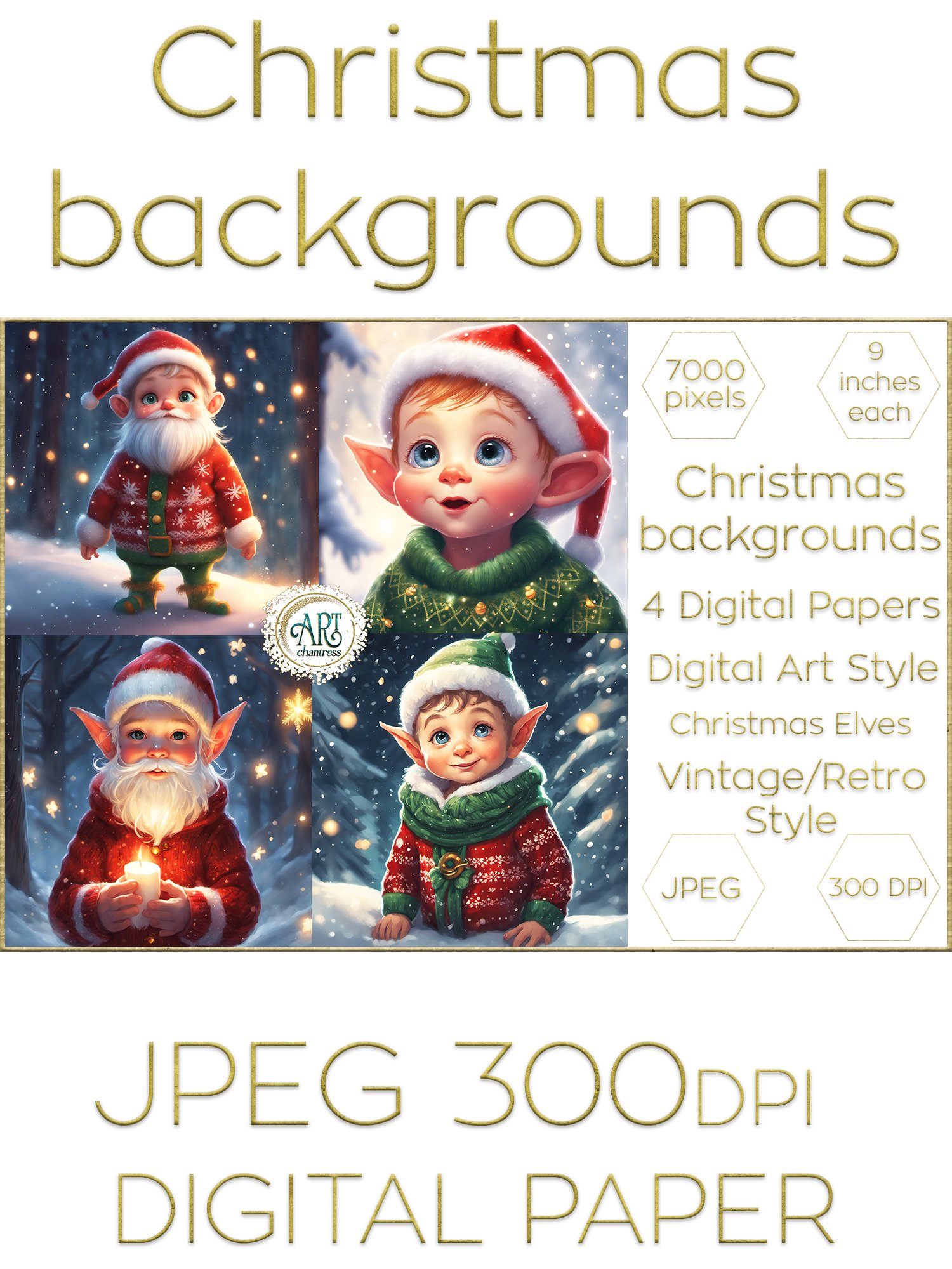 Christmas Elves Family Time digital papers elf (2932262)