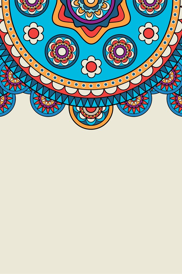 Bright boho floral upper border