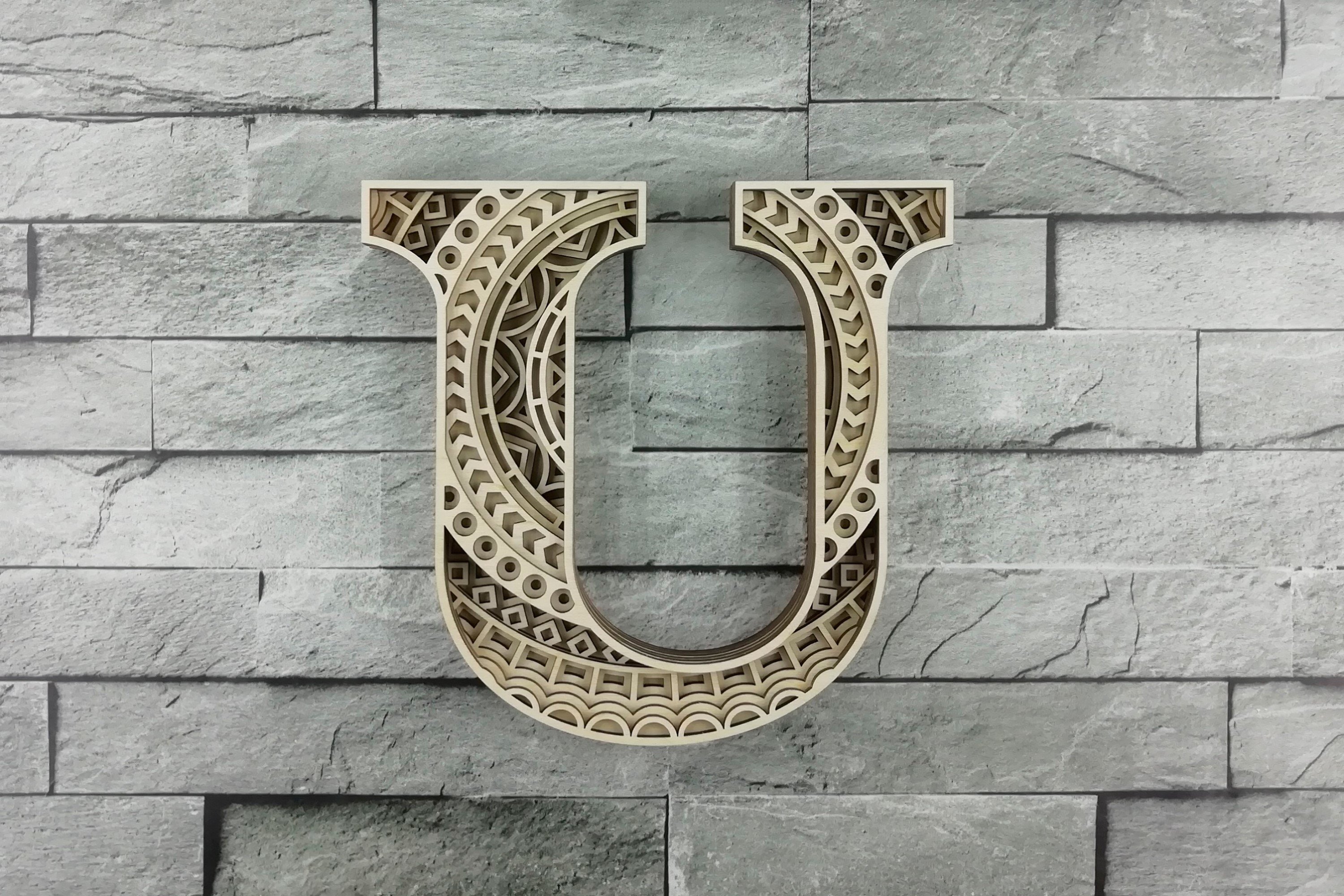 Layered Letter U, Layered letters SVG, Multilayer (898087)