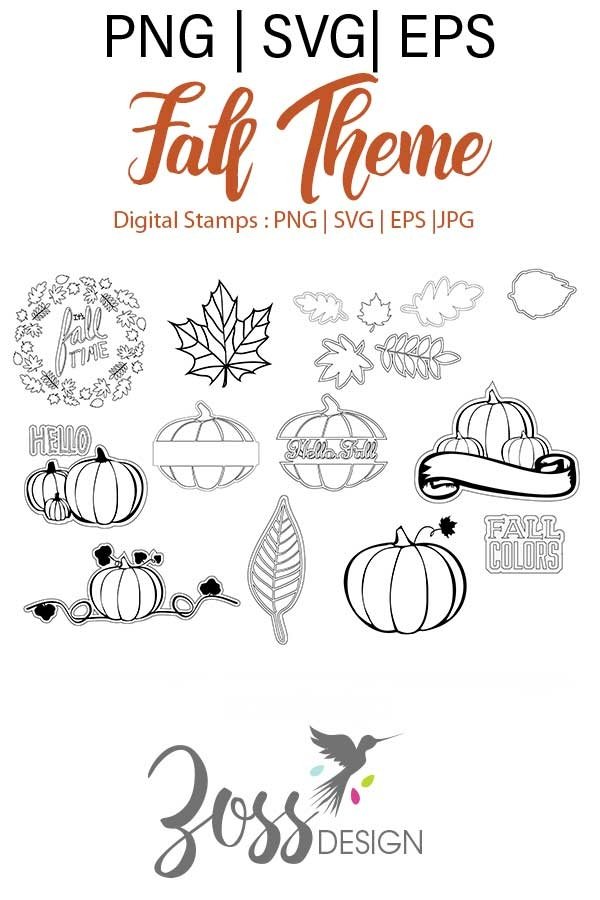 Fall Theme digital Stamps