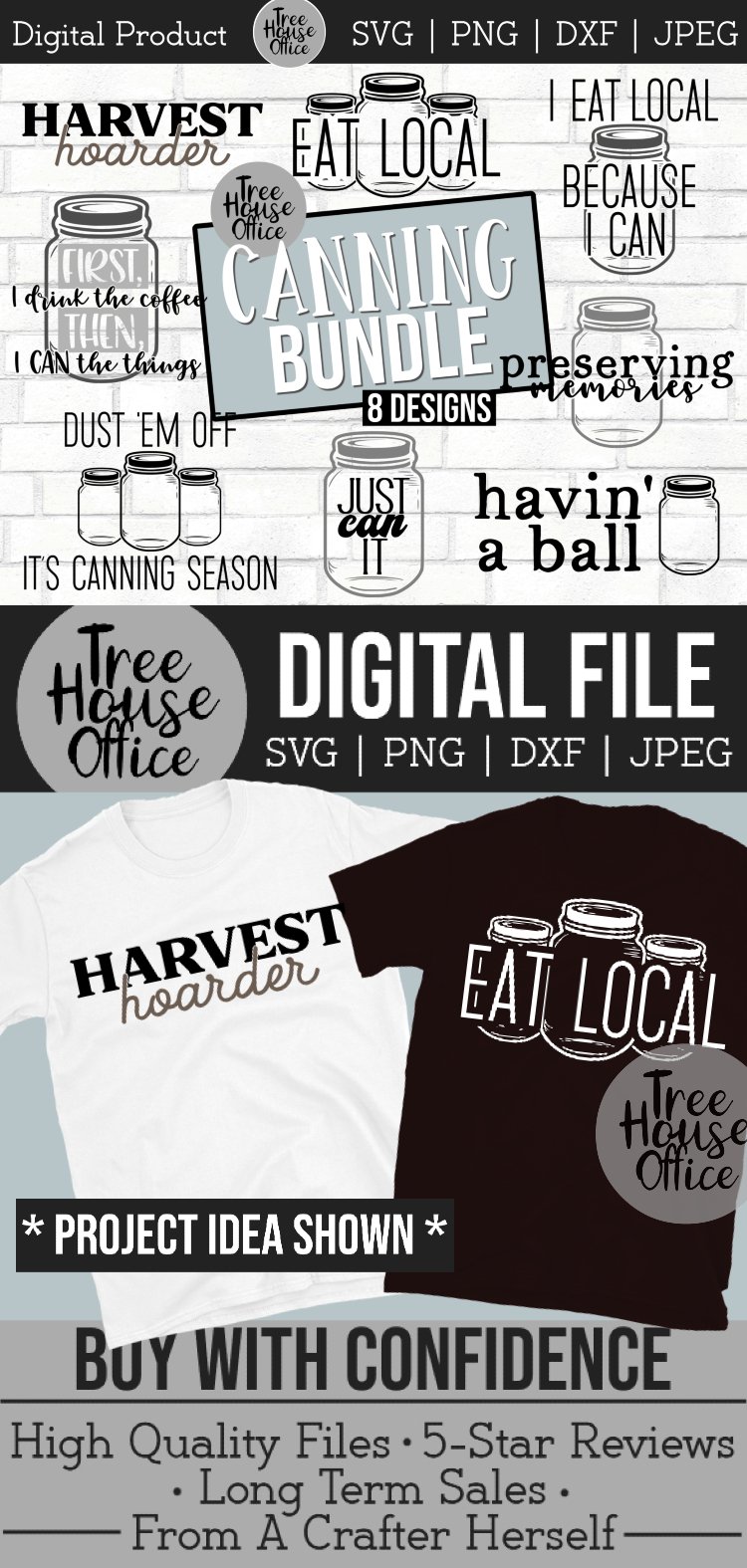 Canning SVG, Food Canning Bundle Cut File, Mason Jar SVG