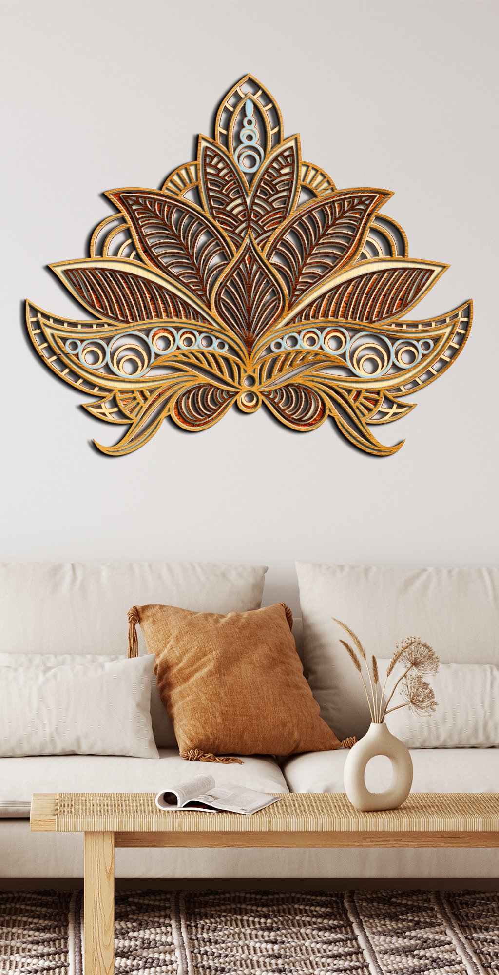 Lotus Multilayer Laser Cut Files for Cut Wood or Cricut