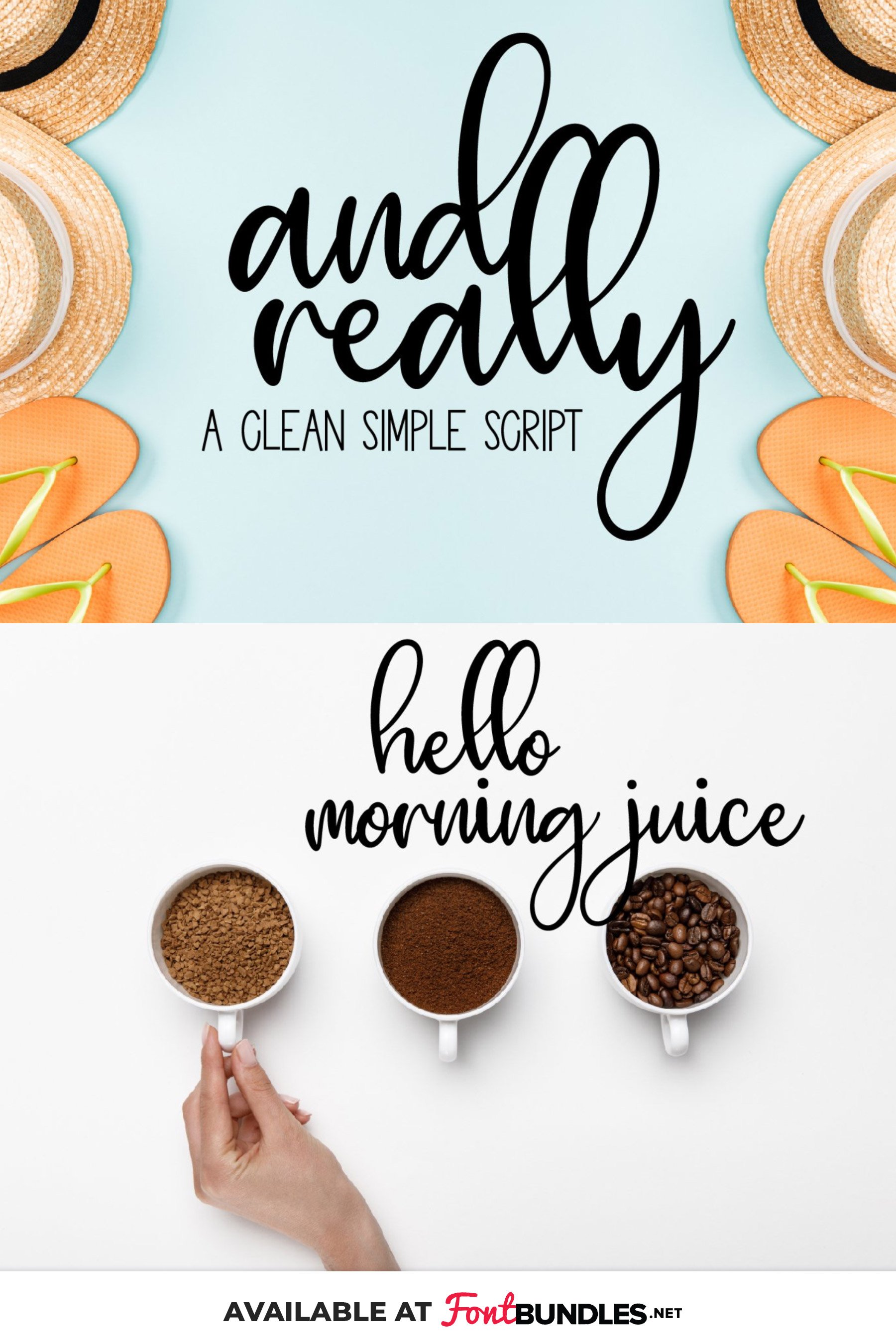 And Really - a simple, tall script with clean lines