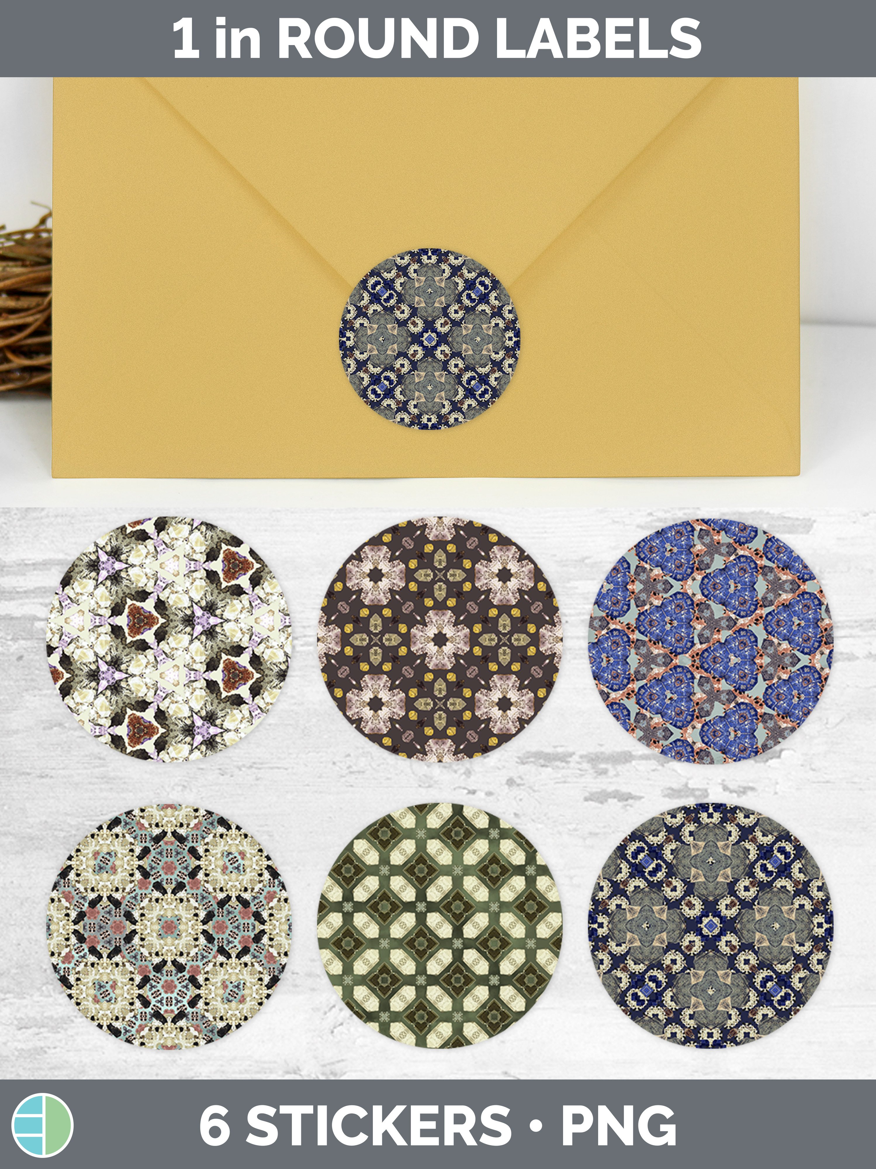 Gemstone Stickers | Sticker 1in Round Labels PNG Designs