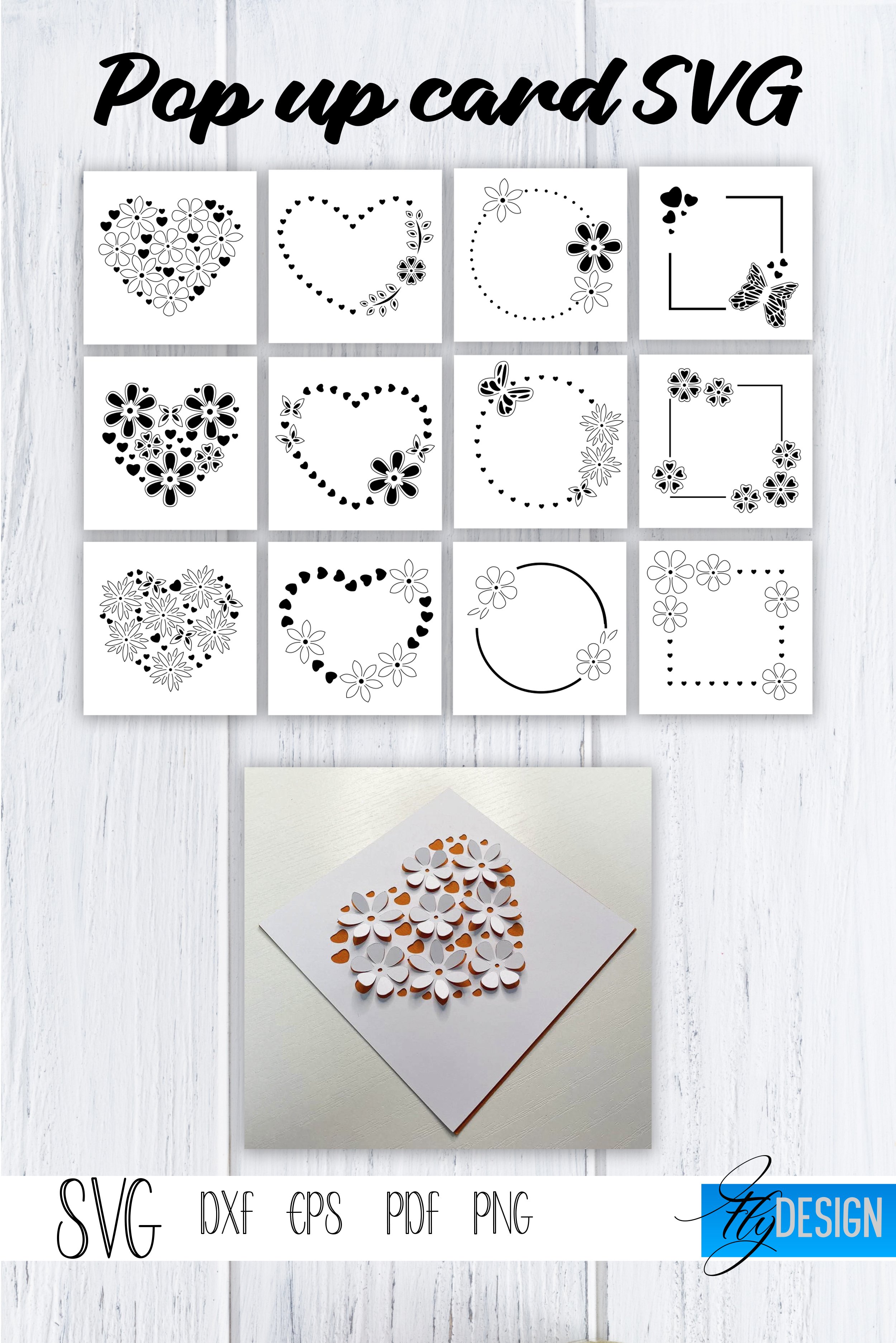 Pop Up Card SVG | 3d Card Svg | Blank Card Template | Bundle