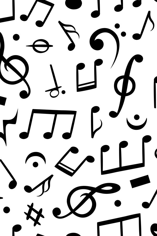 Music notes seamless. Musical note pattern textile wallpaper