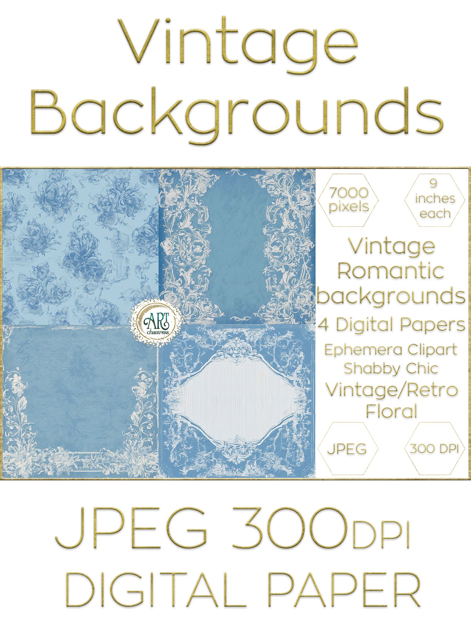 Vintage Classic digital papers Bohemian frames old (3212352)