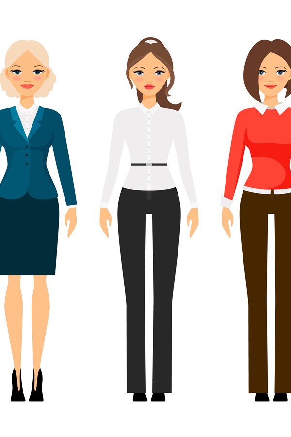 Women in official style clothes
