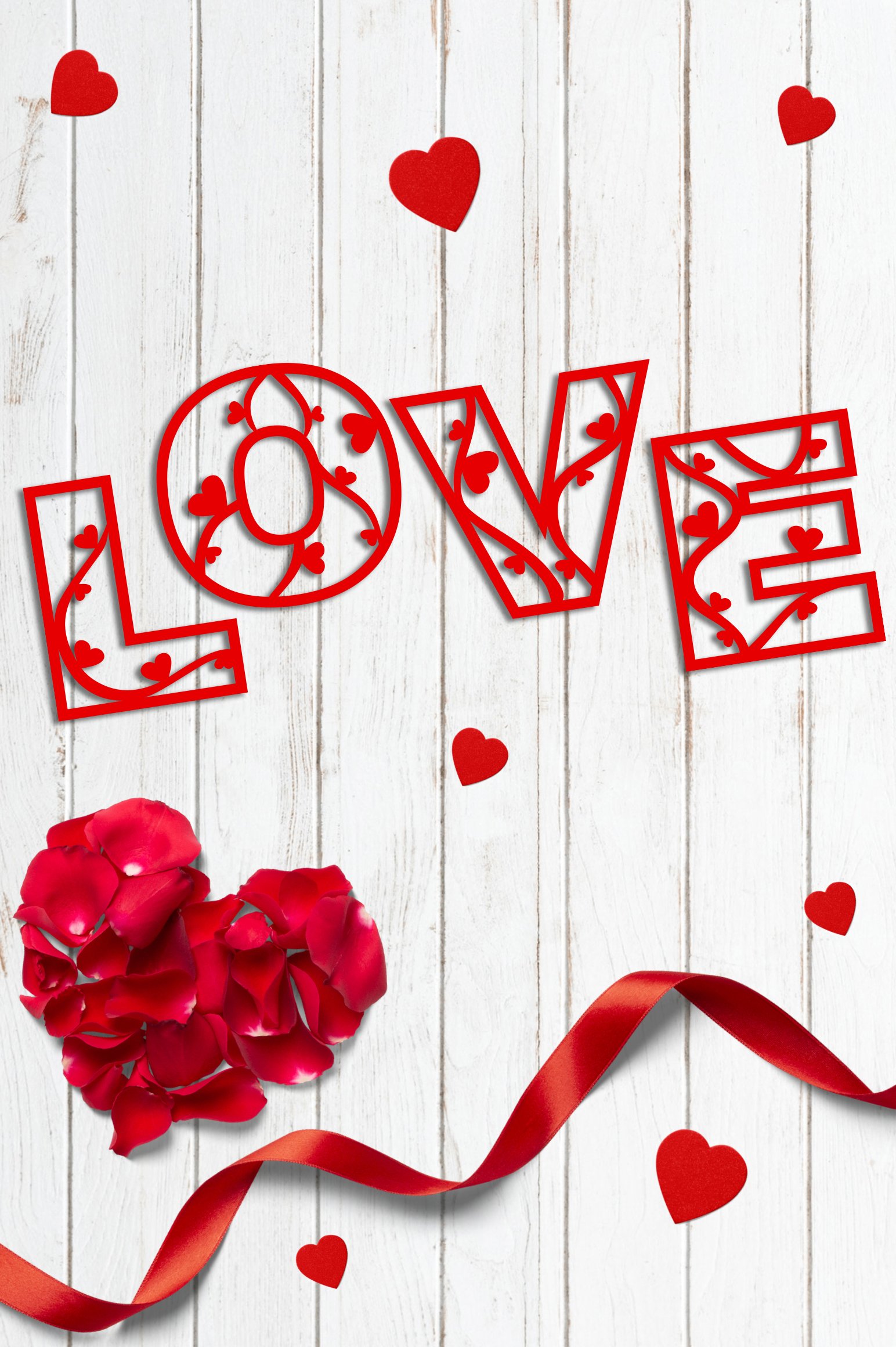 Sign 'Love' for laser cutting, CNC laser cutting (663279)