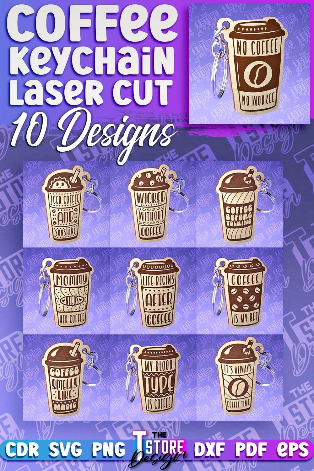 Coffee Keychain Laser Cut|Funny Quotes SVG|Coffee Cup Quotes