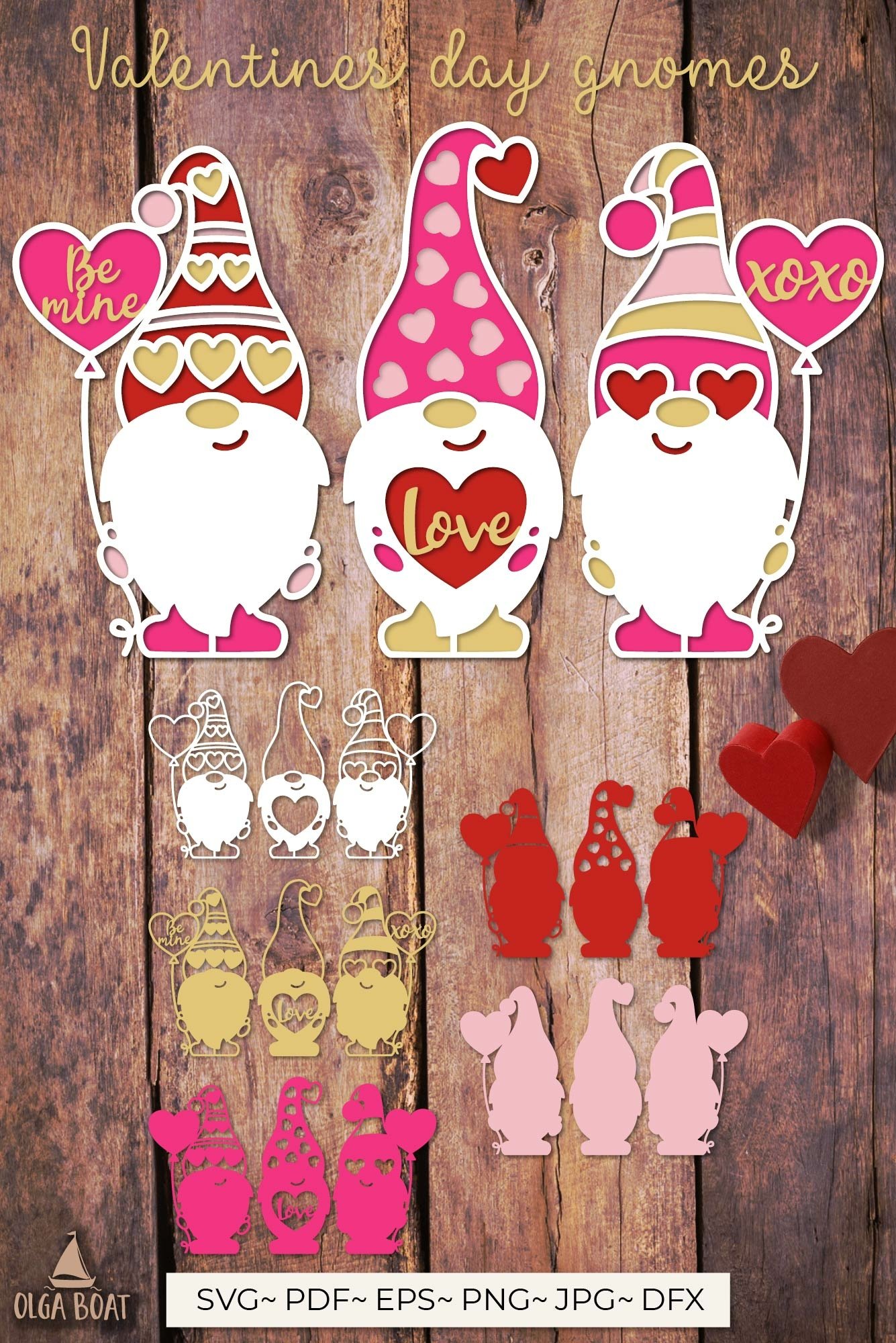 3d Valentine gnome layered | Valentines day